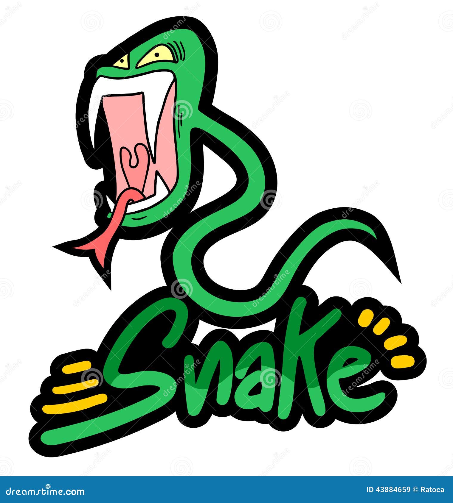 Rebel snake stock vector. Illustration of action, mouth - 43884659