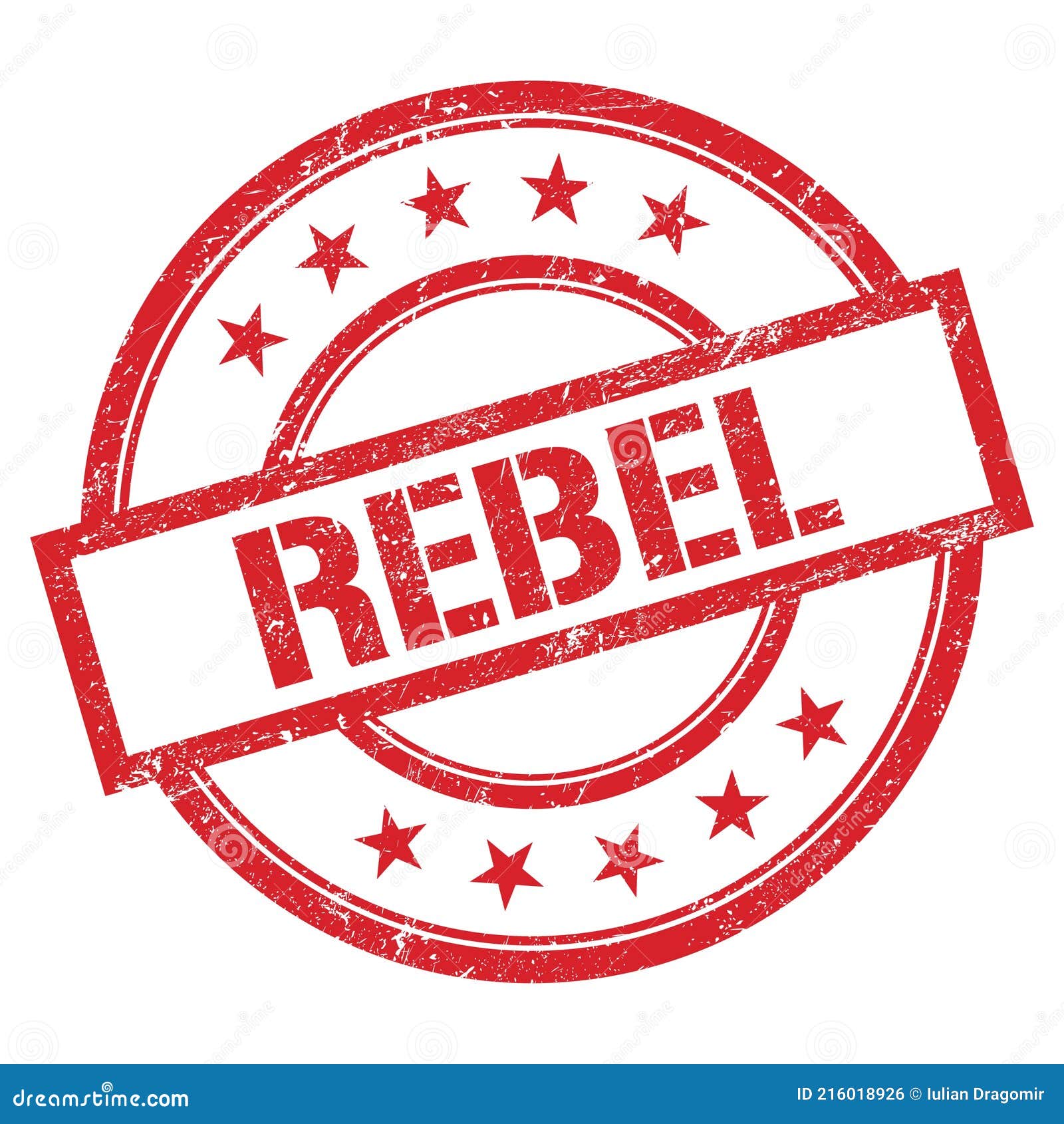 REBEL Text Written on Red Vintage Stamp Stock Illustration ...