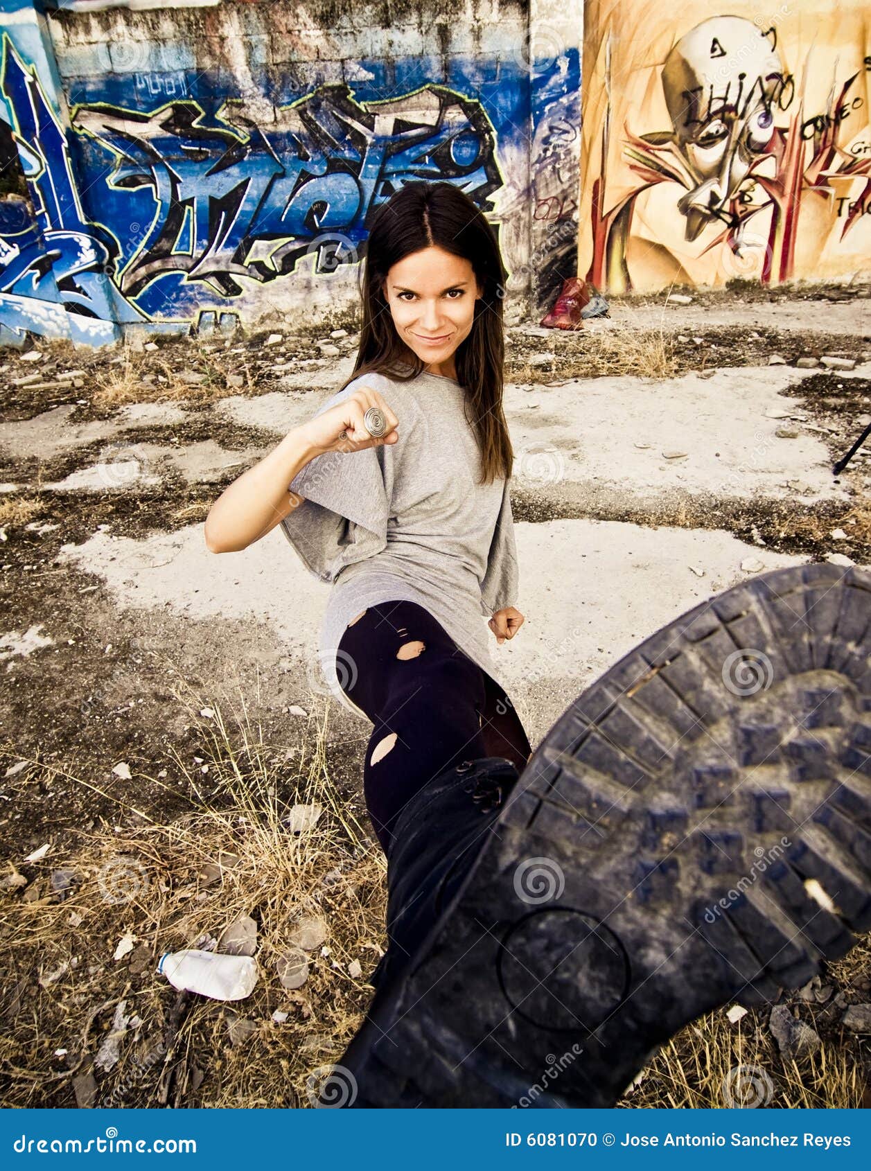 Woman Rebel With Burning Match In Hands In Dark. Riot Or Revolution ...