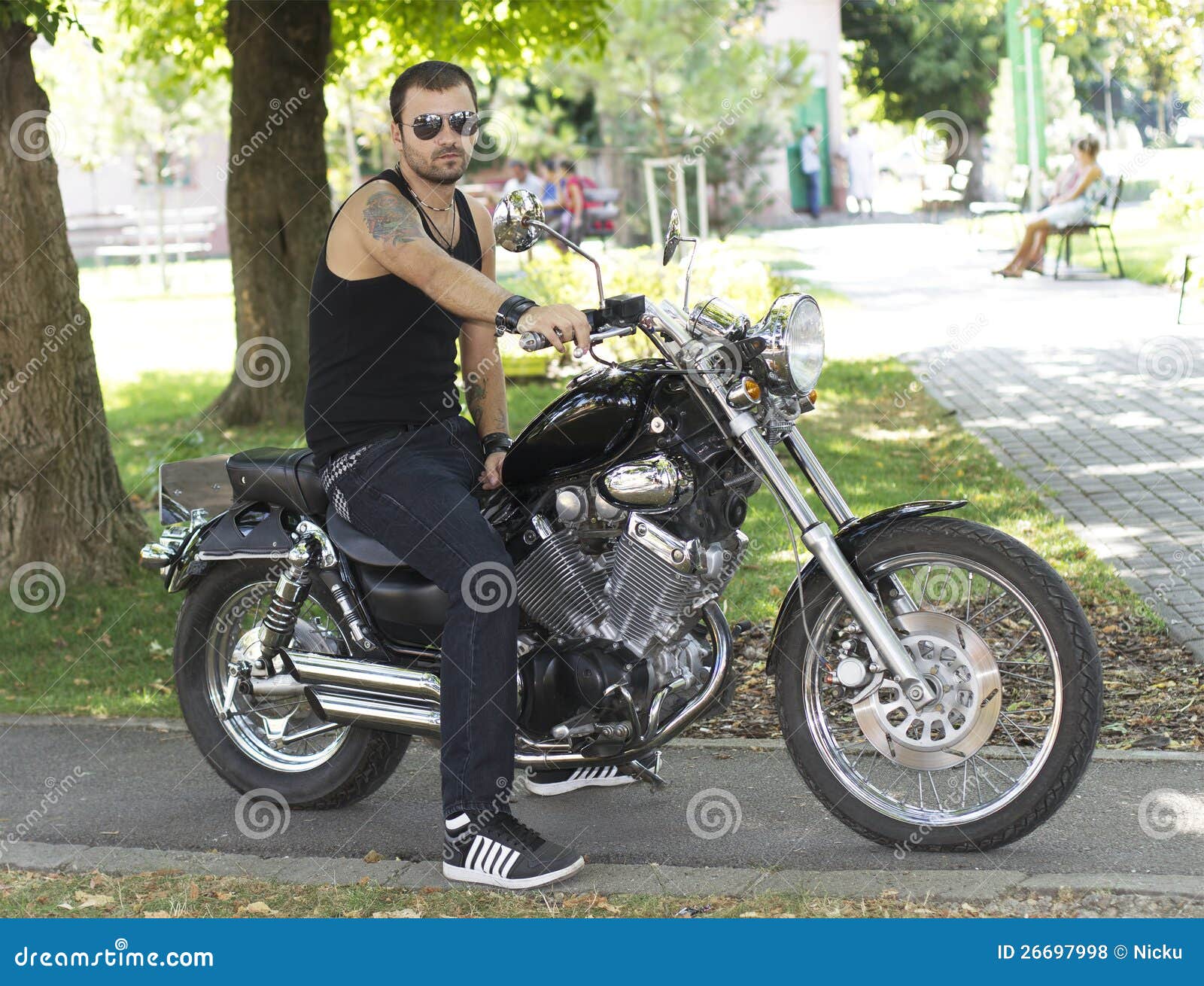 Rebel Young Man on a Motorcycle Stock Photo - Image of person ...