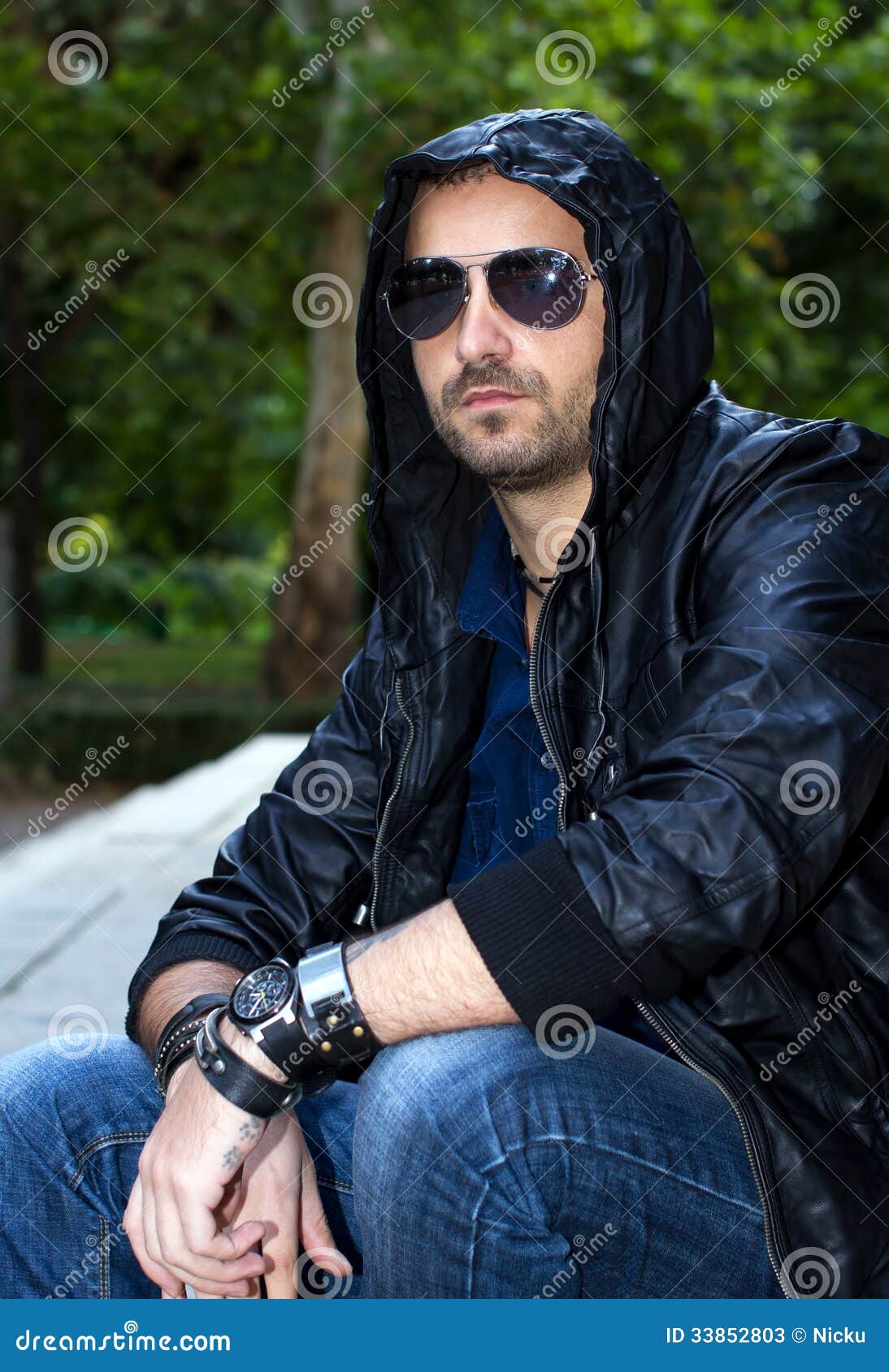 Rebel young man stock image. Image of hood, attractive - 33852803