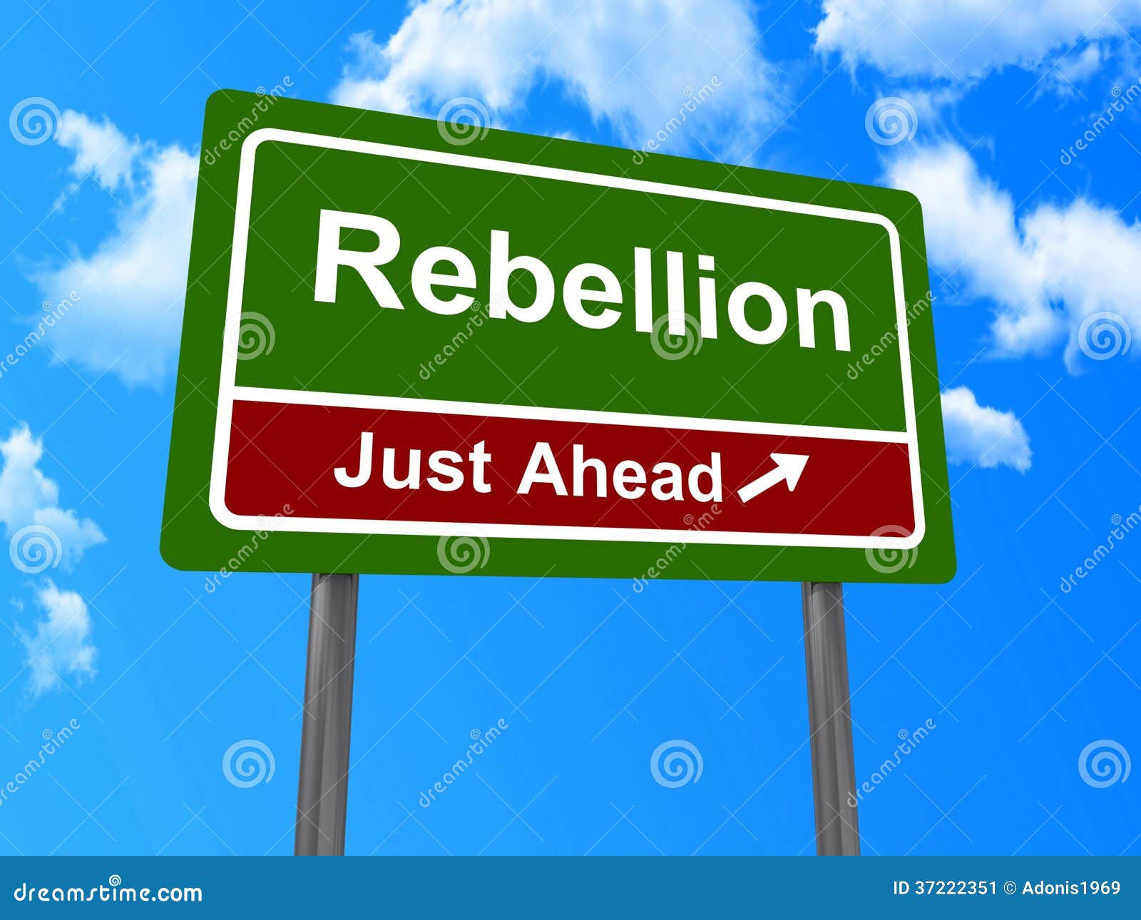Rebellion just ahead sign stock illustration. Illustration of graphical ...