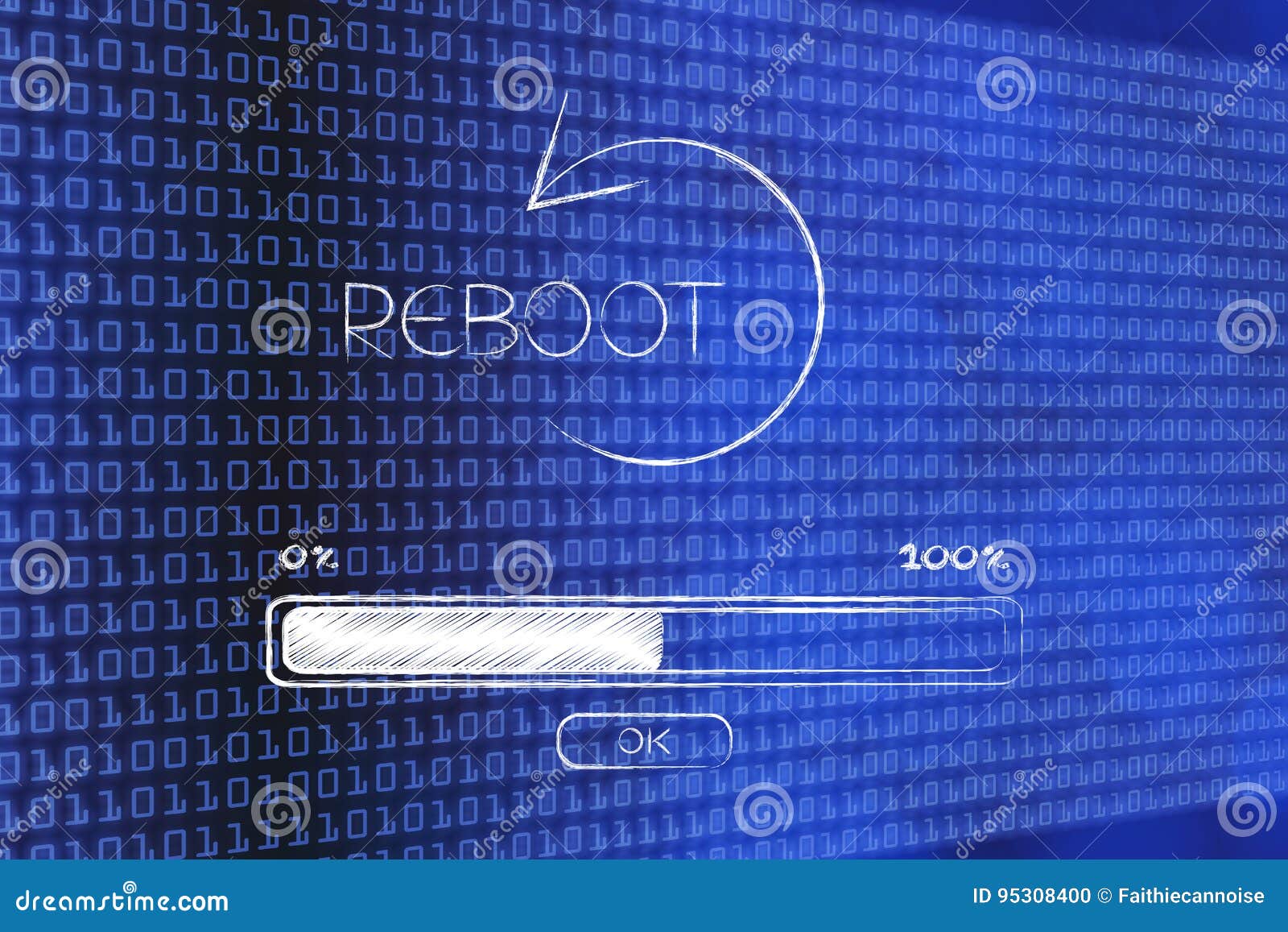 Reboot Icon with Progress Bar Loading Stock Illustration - Illustration ...