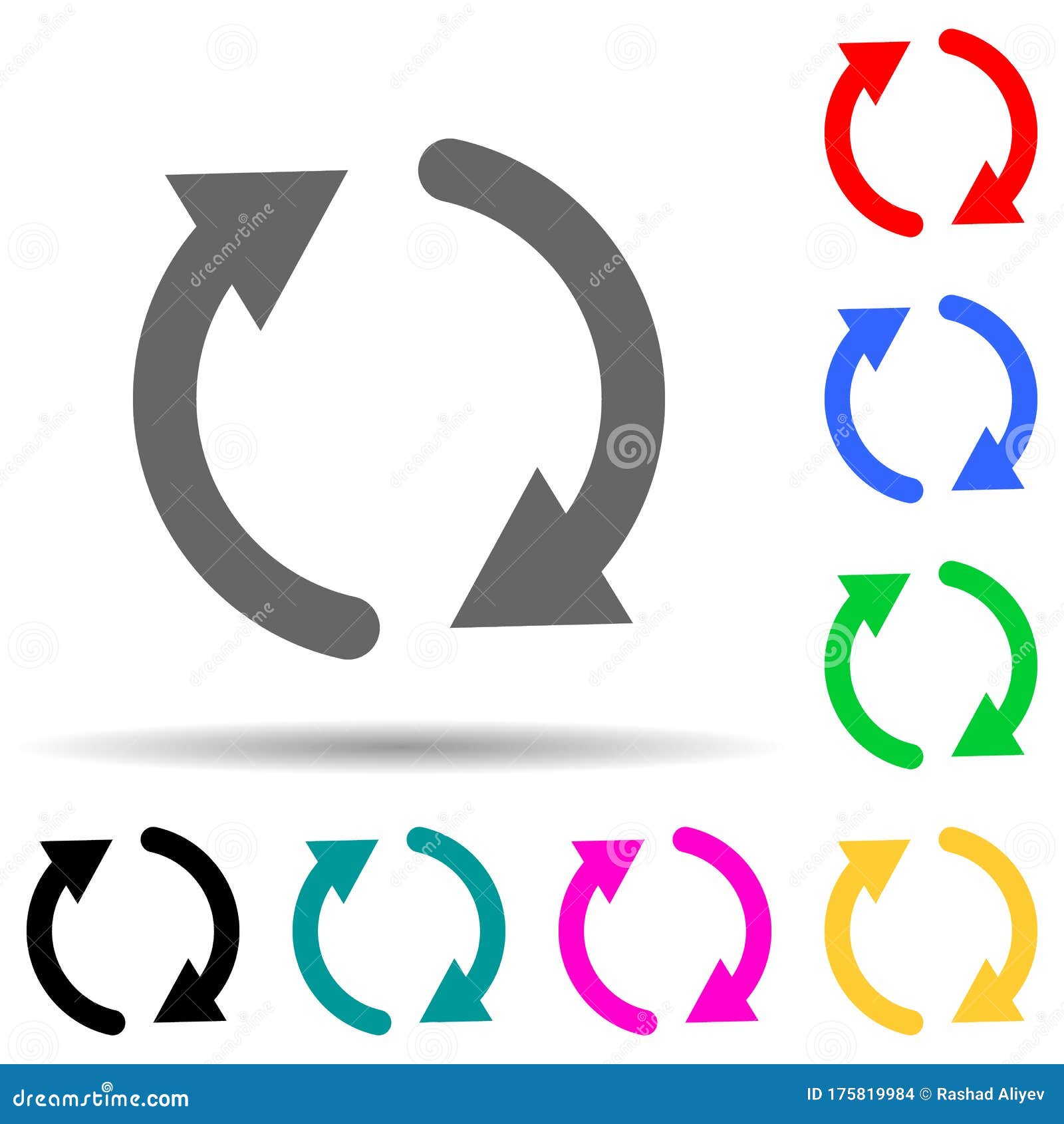 Reboot Sign Multi Color Style Icon. Simple Thin Line, Outline Vector of Web Icons for Ui and Ux ...