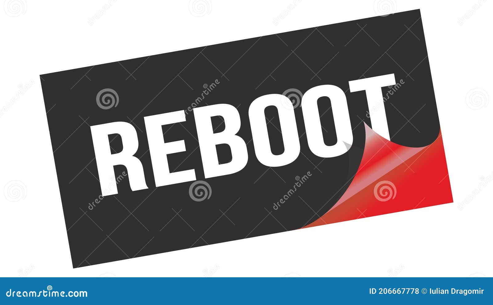 REBOOT Text on Black Red Sticker Stamp Stock Illustration ...