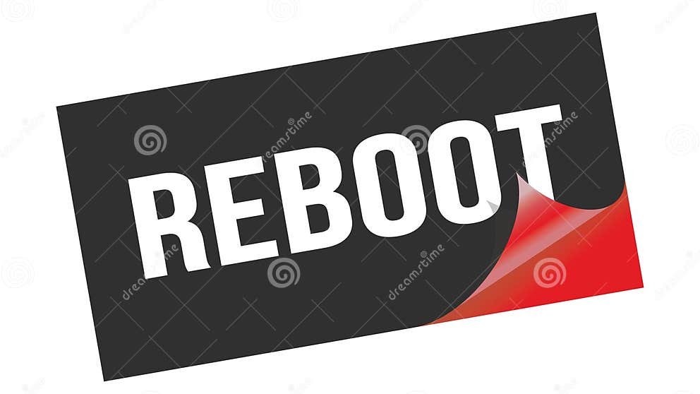 REBOOT Text on Black Red Sticker Stamp Stock Illustration ...