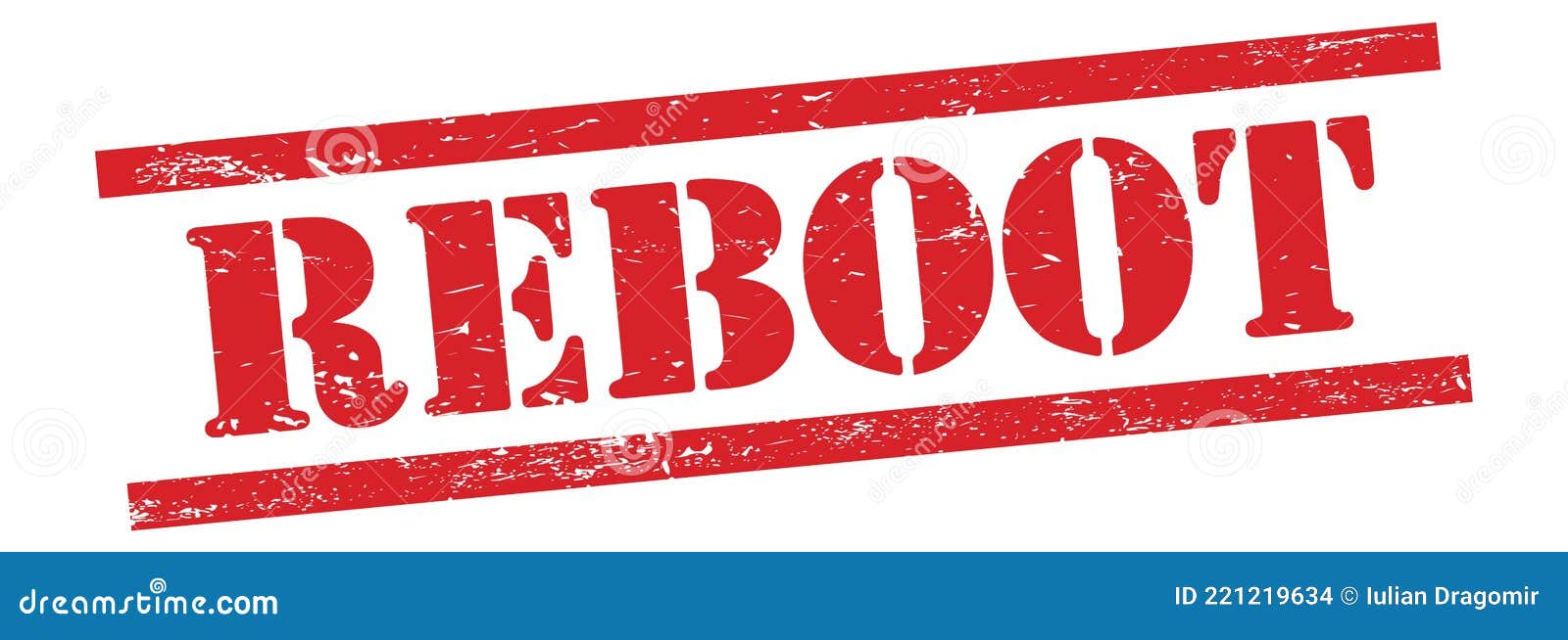 REBOOT Text on Red Grungy Lines Stamp Stock Illustration - Illustration ...