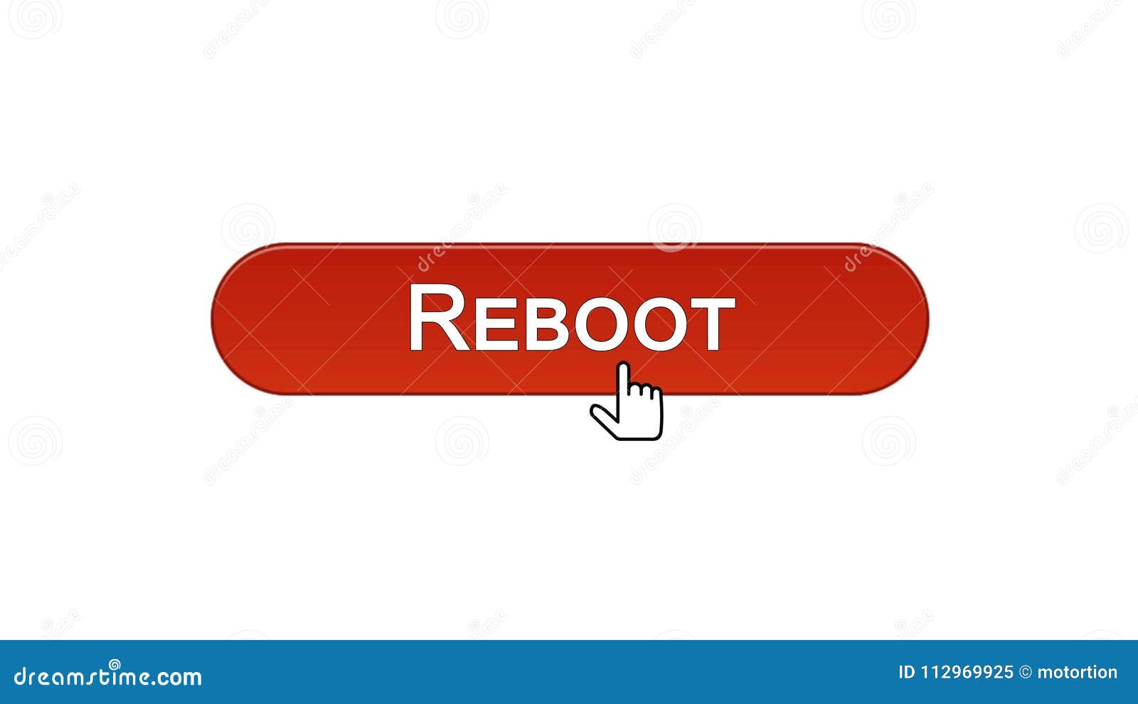 Reboot Web Interface Button Clicked with Mouse Cursor, Wine Red, Site Design Stock Illustration ...