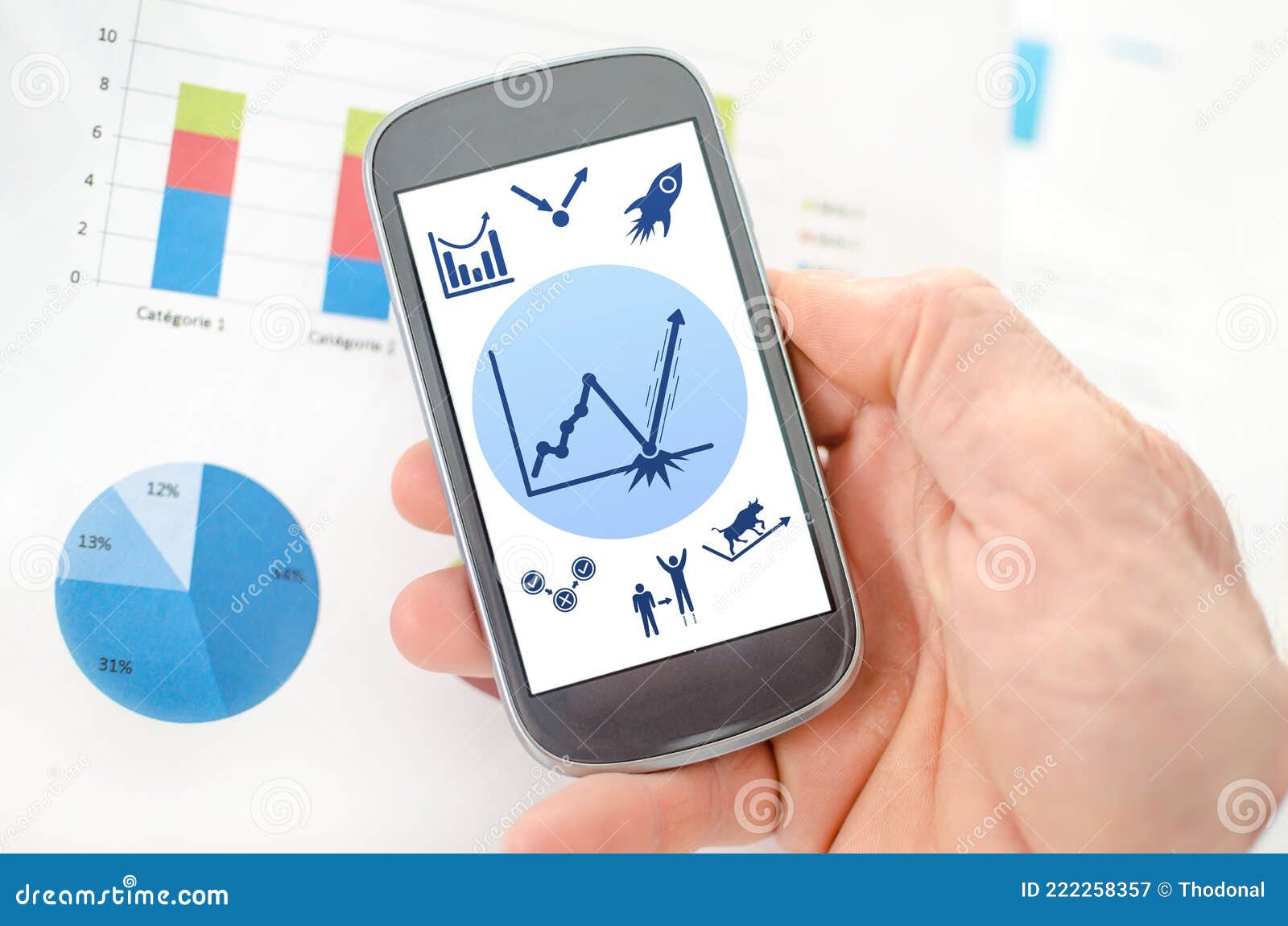 Rebound Concept on a Smartphone Stock Image - Image of progress ...