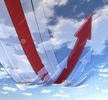 Rebounding arrows Red stock illustration. Illustration of aspire - 12839631