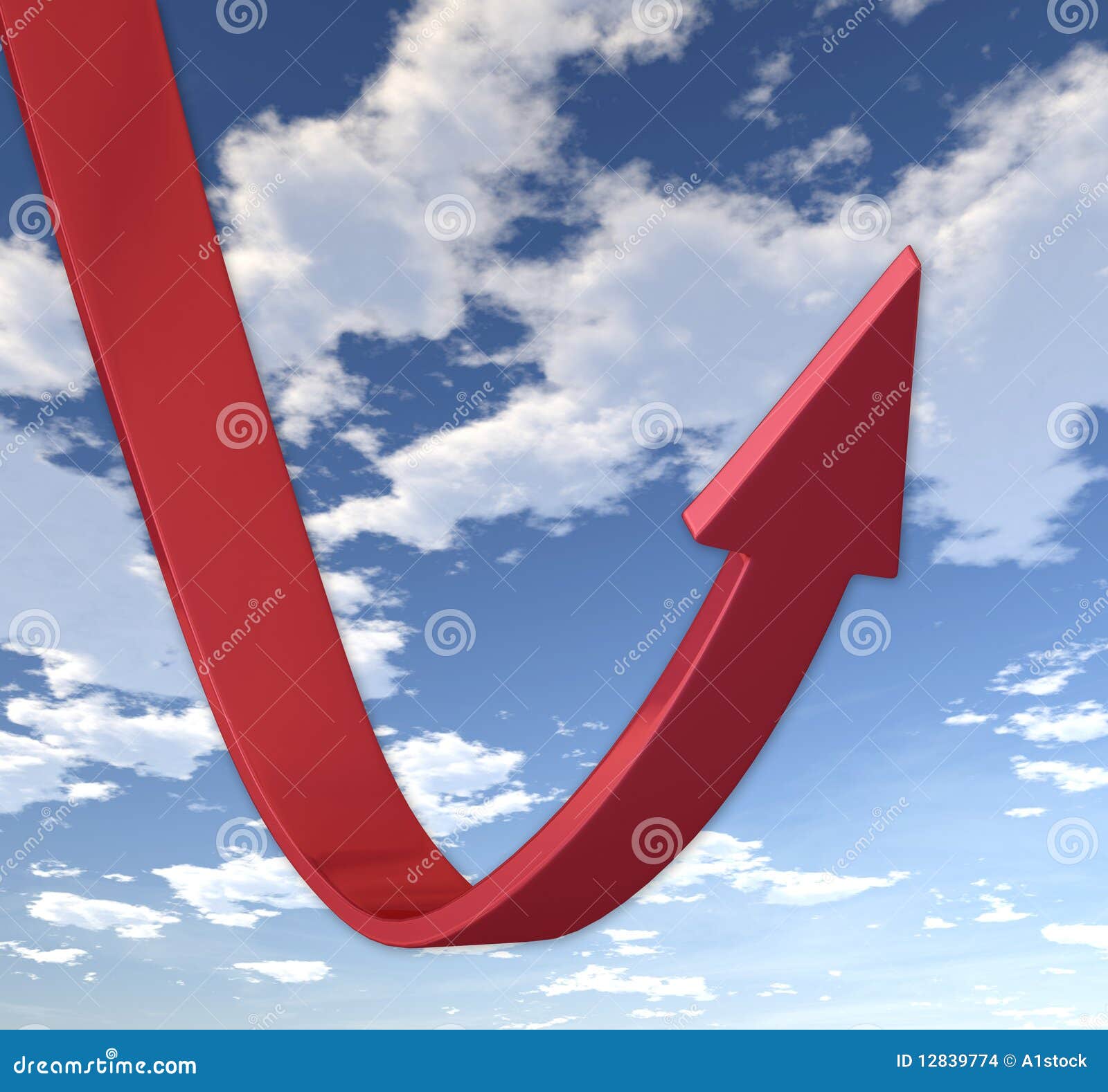 Rebounding Red Arrow stock illustration. Illustration of optimism ...