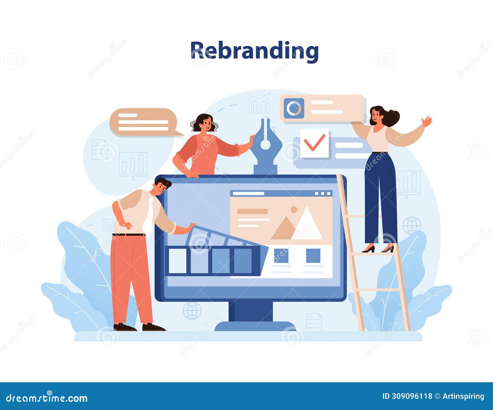 Rebranding. Vector Composition In Gradient Style. Concept Art ...