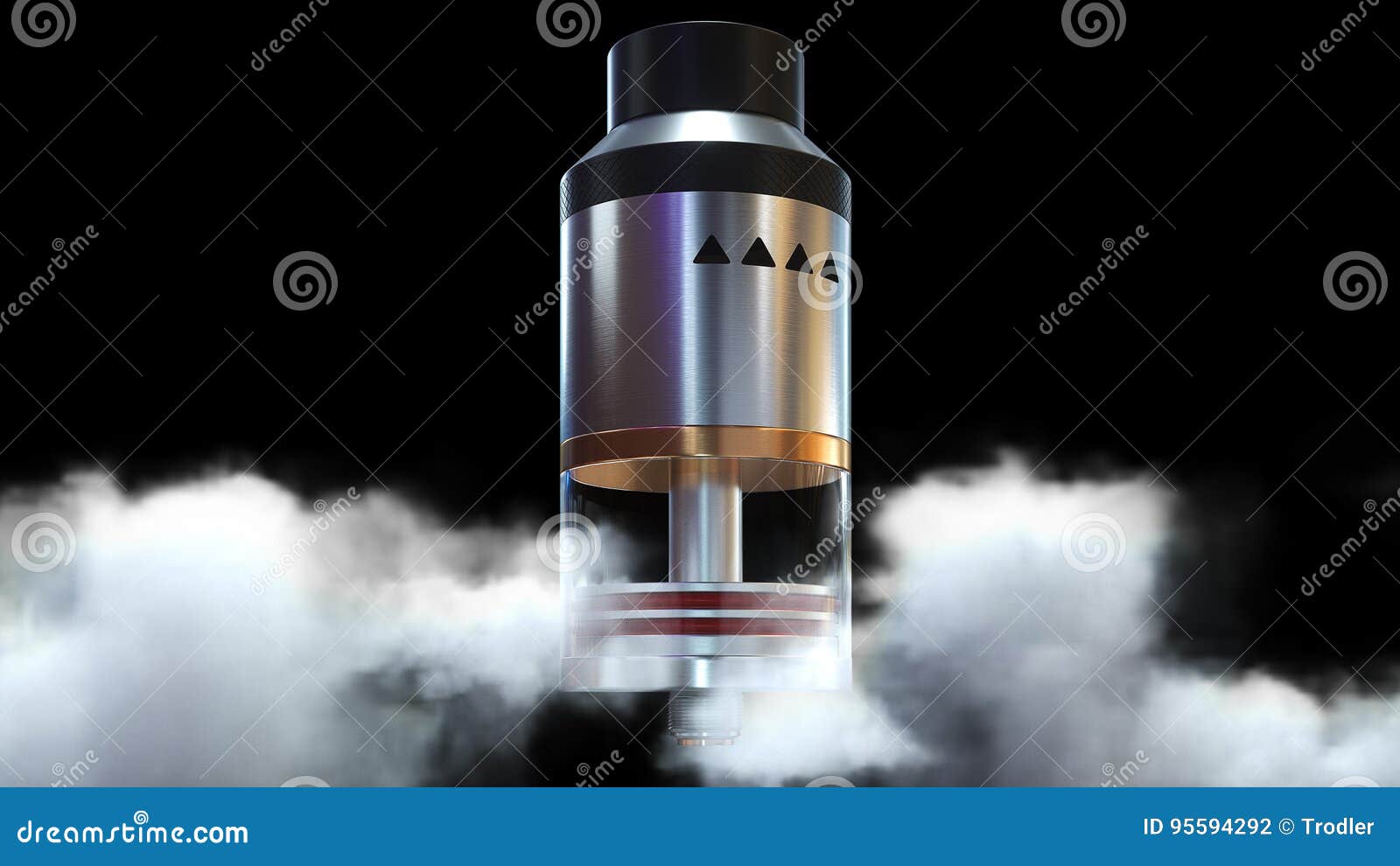 Rebuildable Dripping Atomizer in Vape Clouds. 3d Render Stock Photo ...