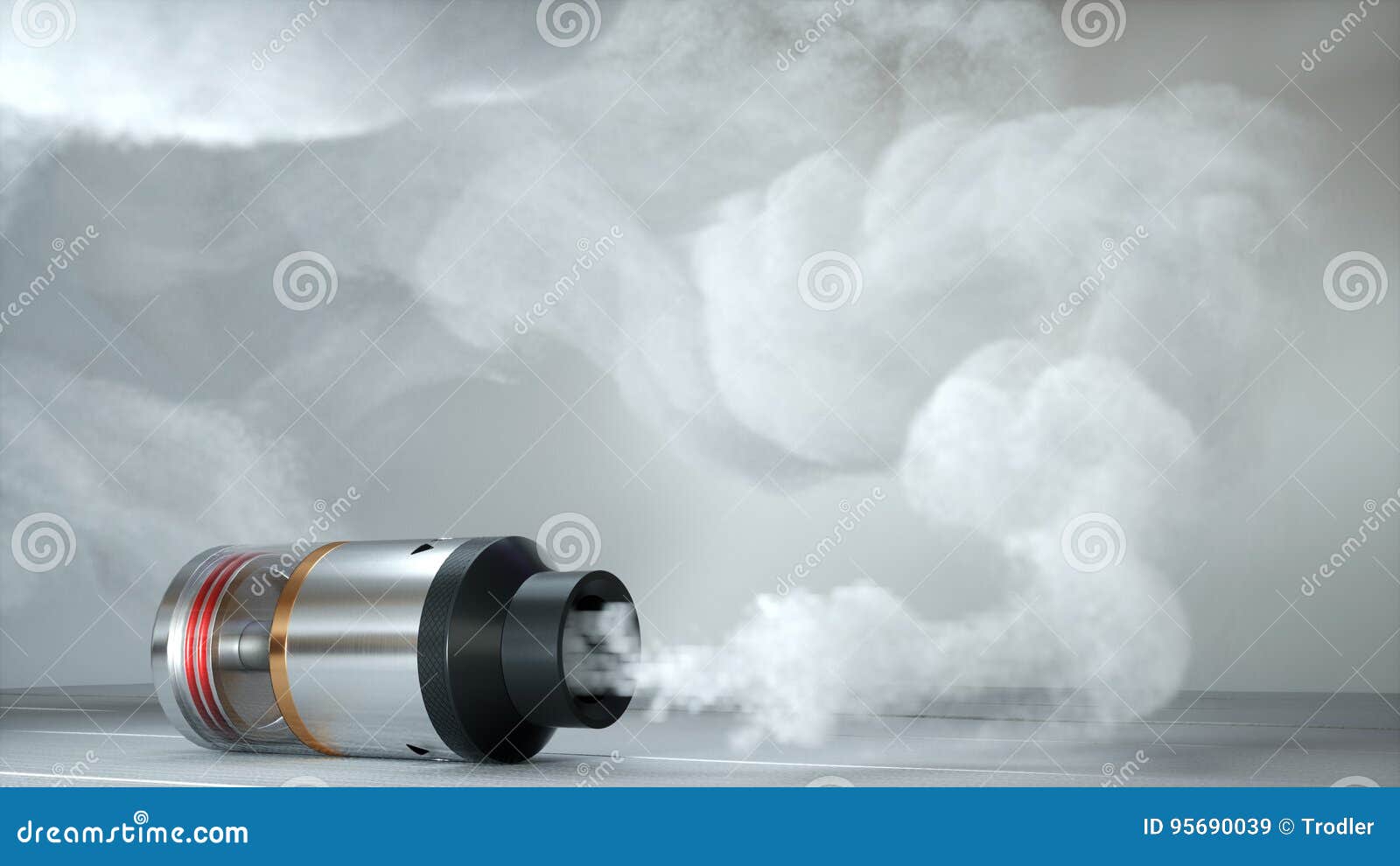 Rebuildable Dripping Atomizer in Vape Clouds. 3d Render Stock ...
