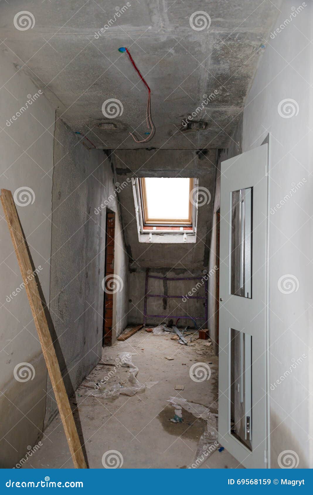 Rebuilding Apartments. the Room during Renovation. Concrete Interior ...