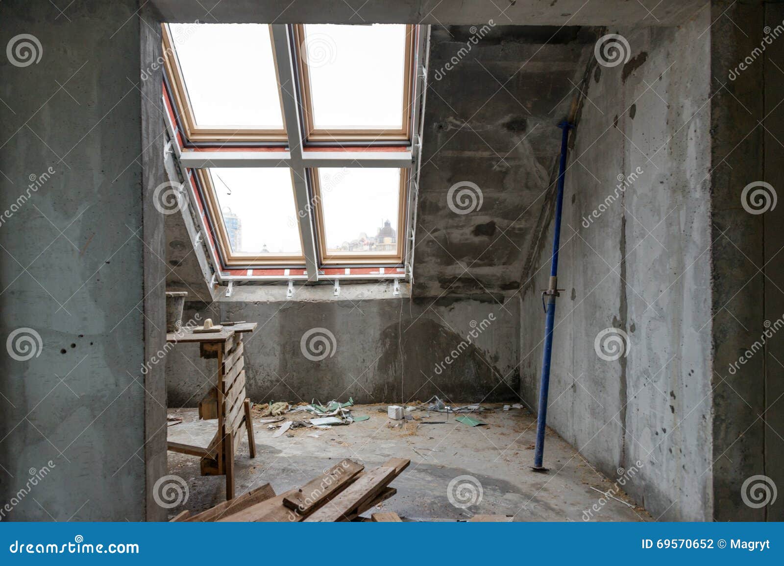 Rebuilding Apartments. the Room during Renovation. Concrete Interior ...