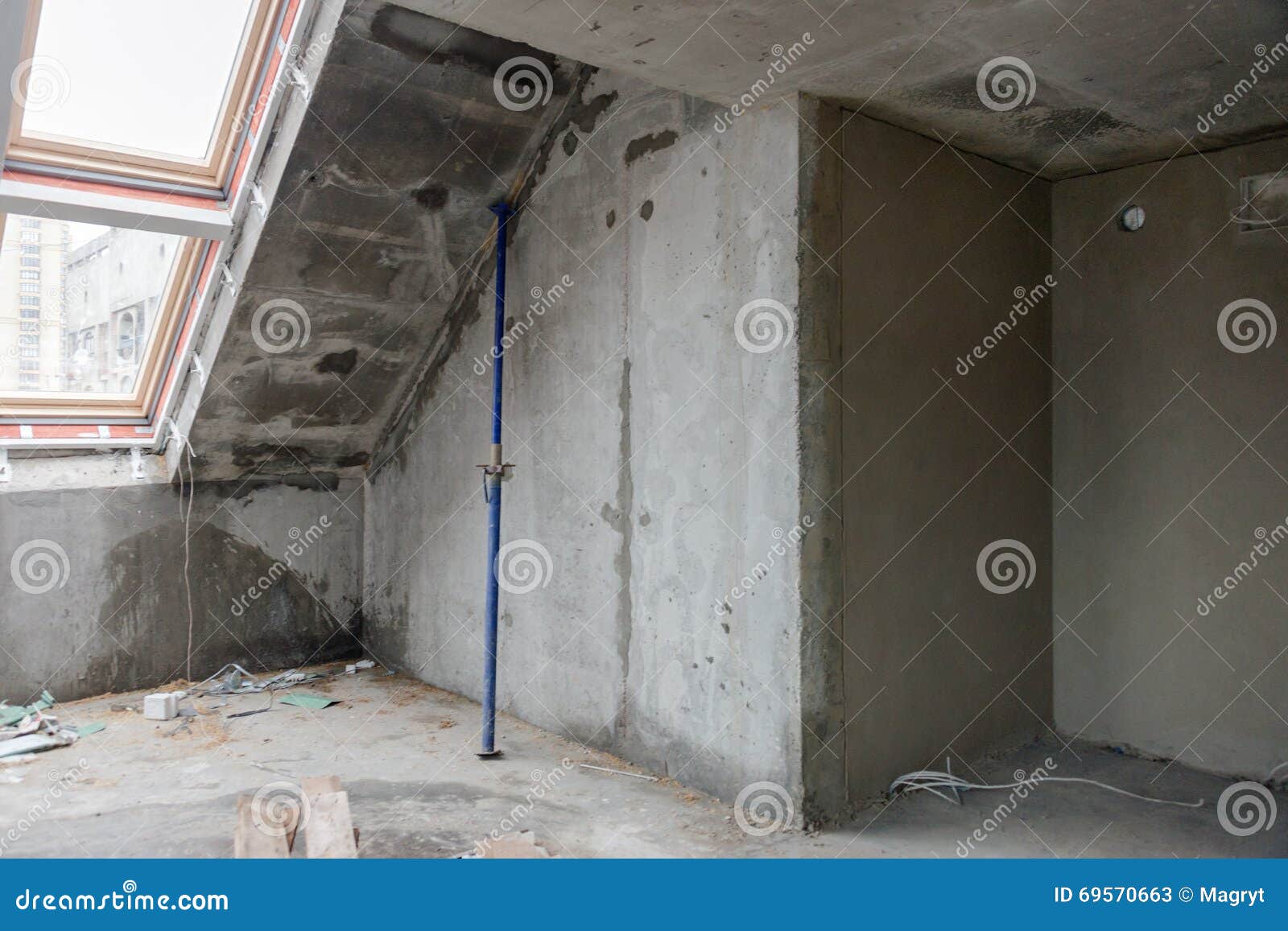 Rebuilding Apartments. the Room during Renovation. Concrete Interior ...