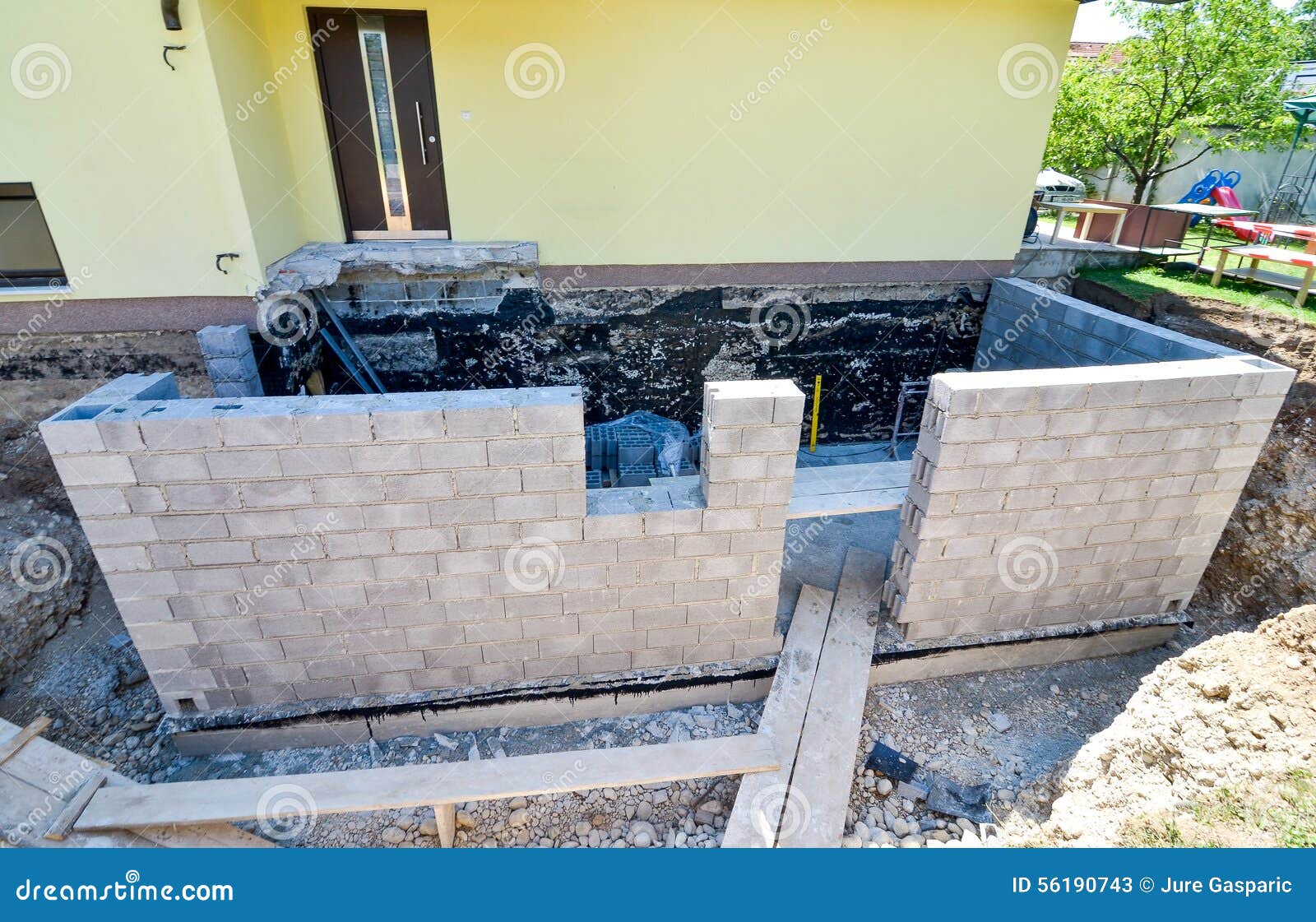 Rebuilding a family house stock image. Image of compacting - 56190743