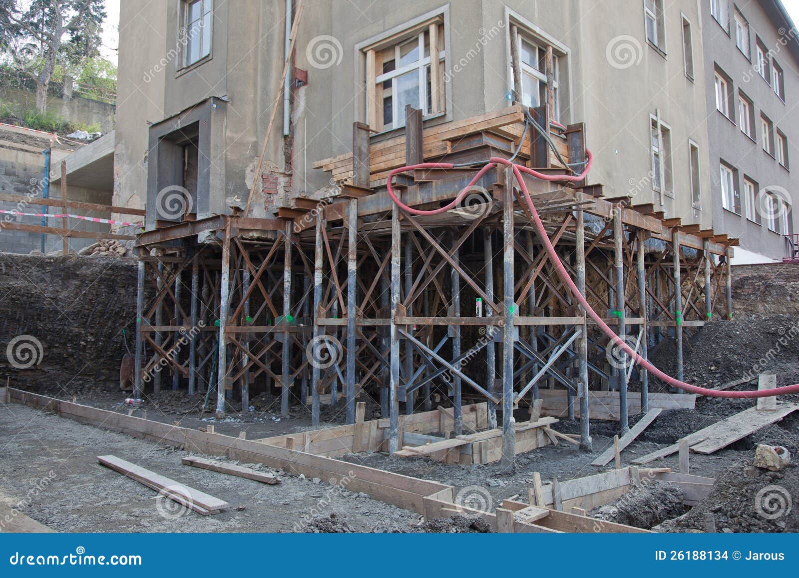 Rebuilding House Foundation Stock Photo - Image of rebar, industrial ...