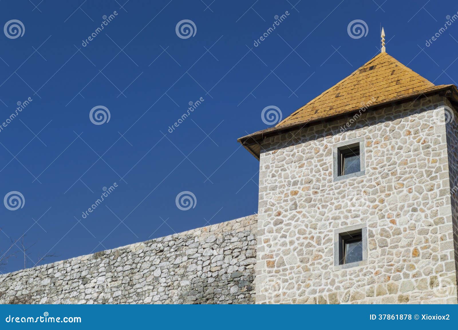 A rebuilt castle stock photo. Image of ruins, blue, landmark - 37861878