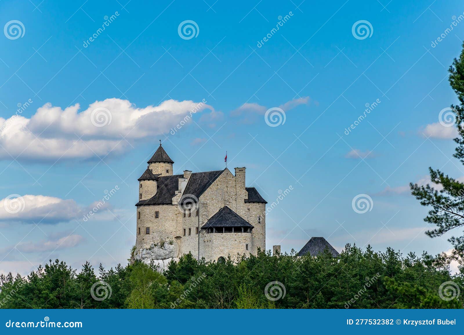 Rebuilt Old Castle in Bobolice Stock Photo - Image of stronghold ...