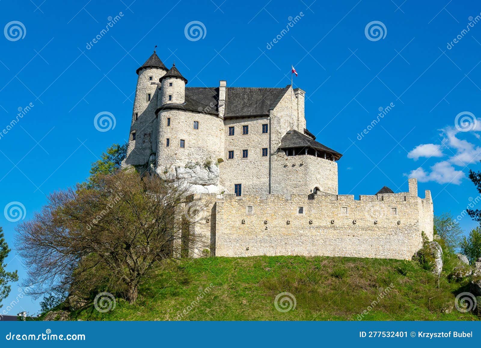Rebuilt Old Castle in Bobolice Stock Image - Image of 14th, historical ...