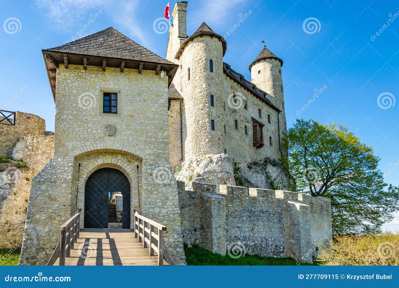 Rebuilt Old Castle in Bobolice Stock Image - Image of bobolice ...