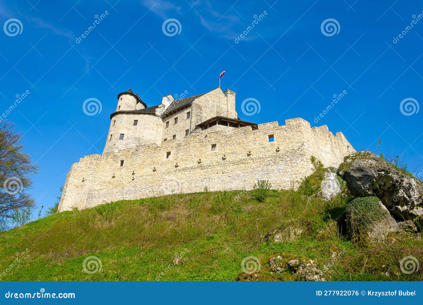 Rebuilt Old Castle in Bobolice Stock Photo - Image of jurassic, outdoor ...