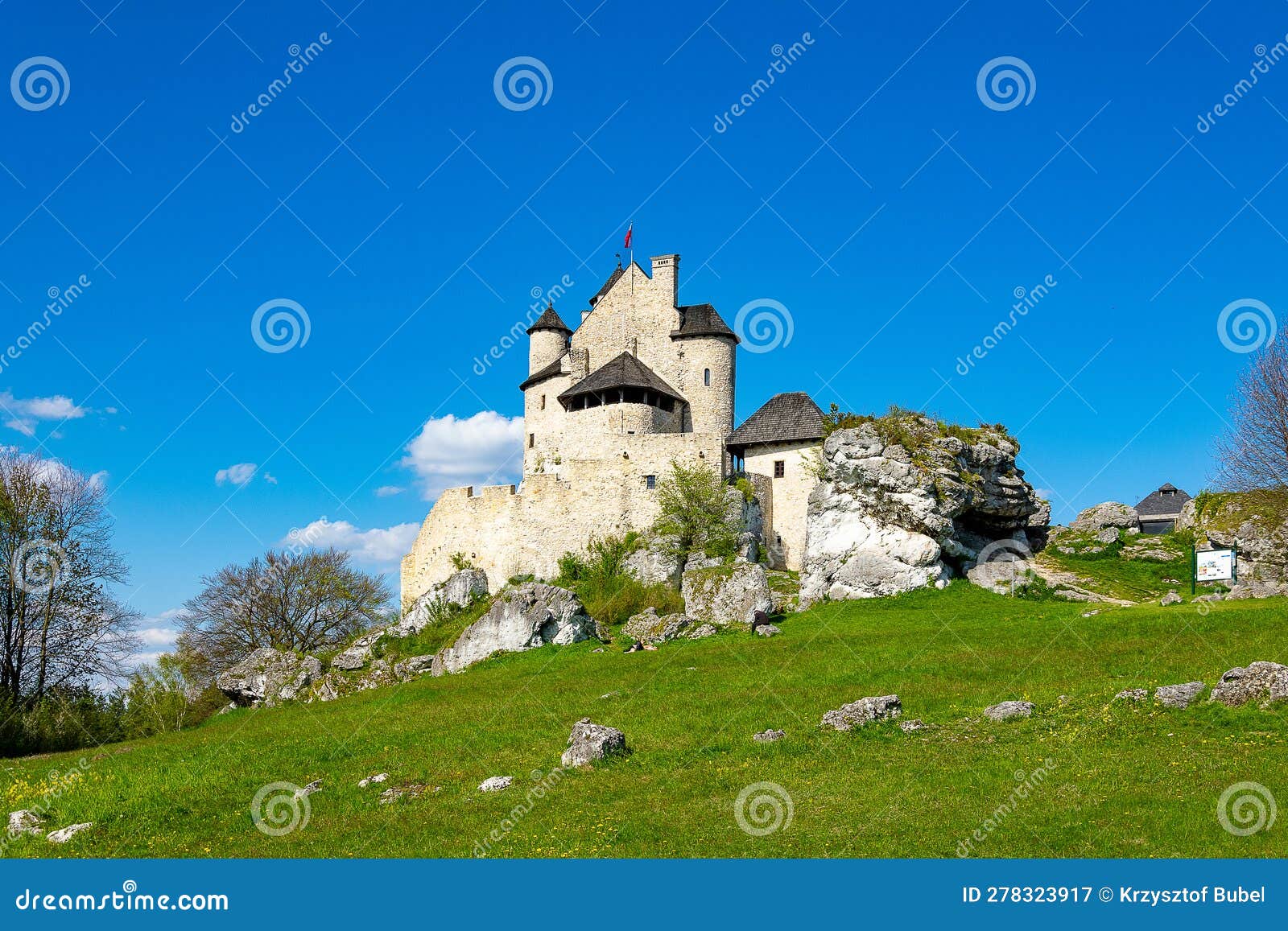 Rebuilt Old Castle in Bobolice Stock Image - Image of landscape ...