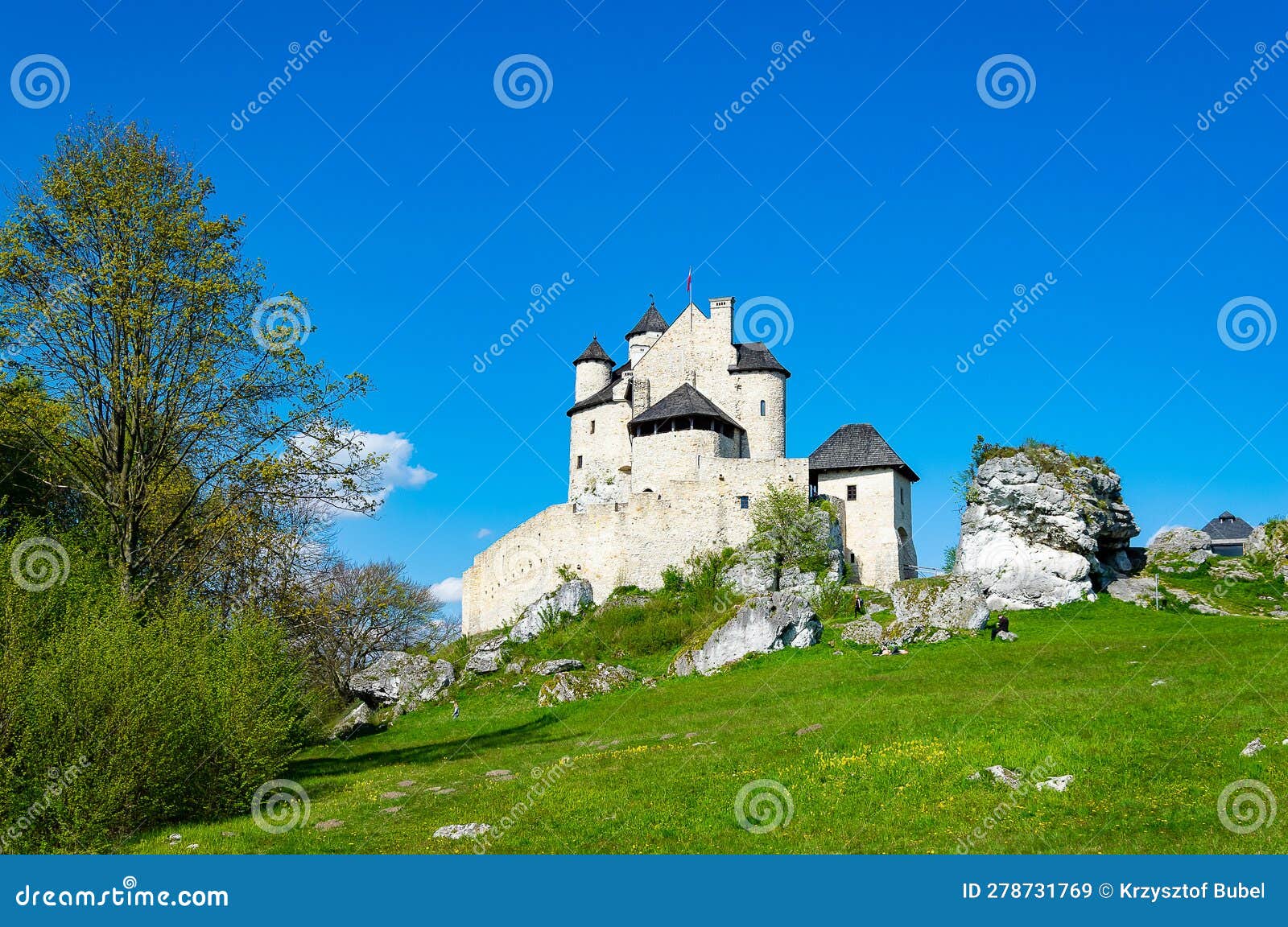 Rebuilt Old Castle in Bobolice Stock Image - Image of historic, ancient ...
