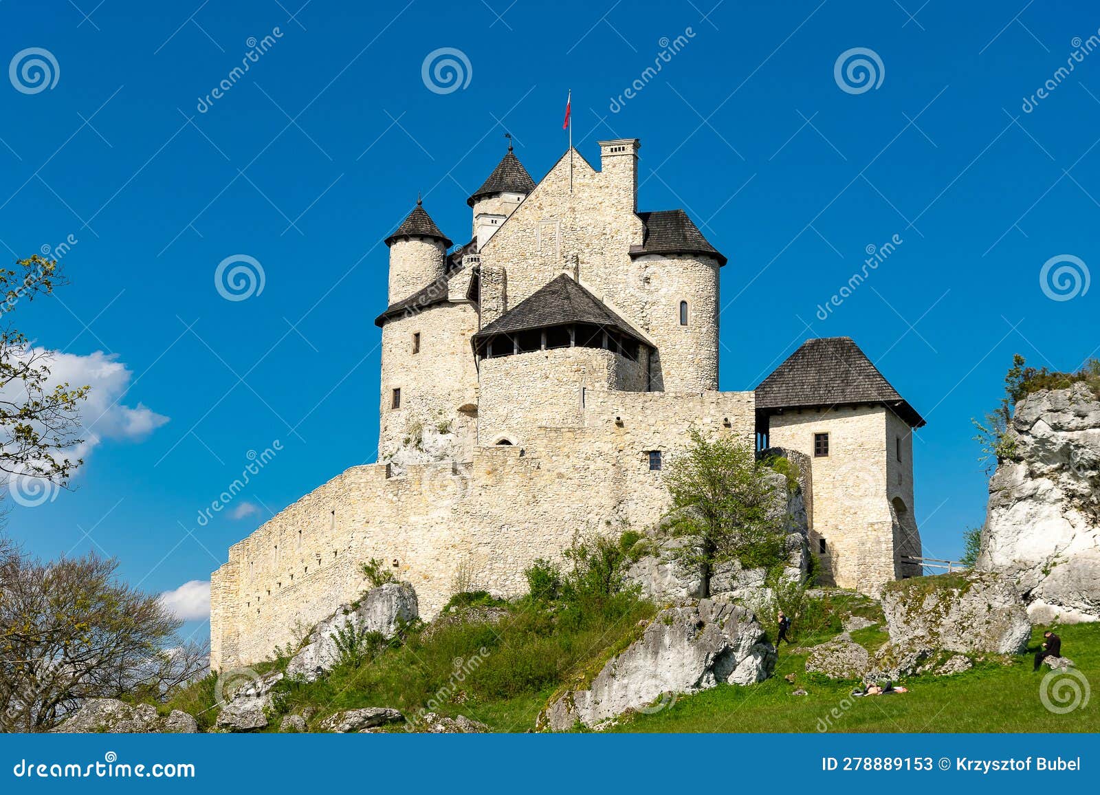 Rebuilt Old Castle in Bobolice Stock Image - Image of castle, limestone ...