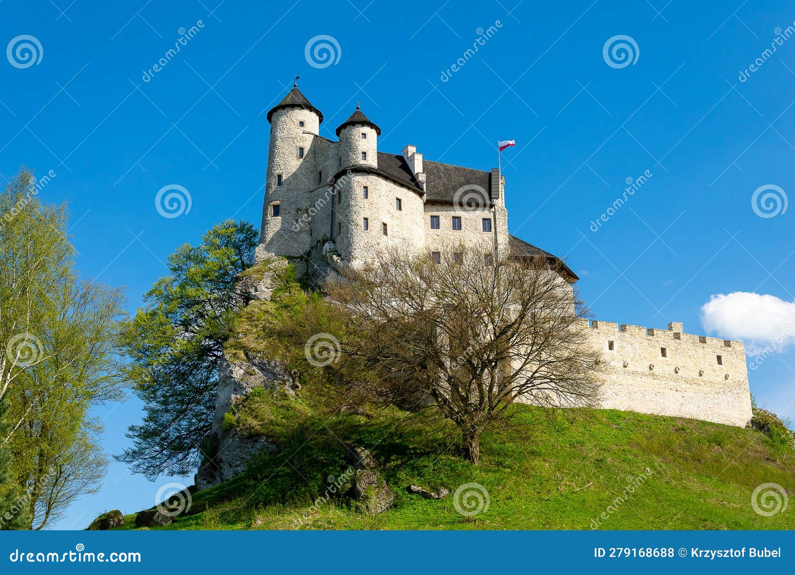 Rebuilt Old Castle in Bobolice Stock Photo - Image of outdoor ...