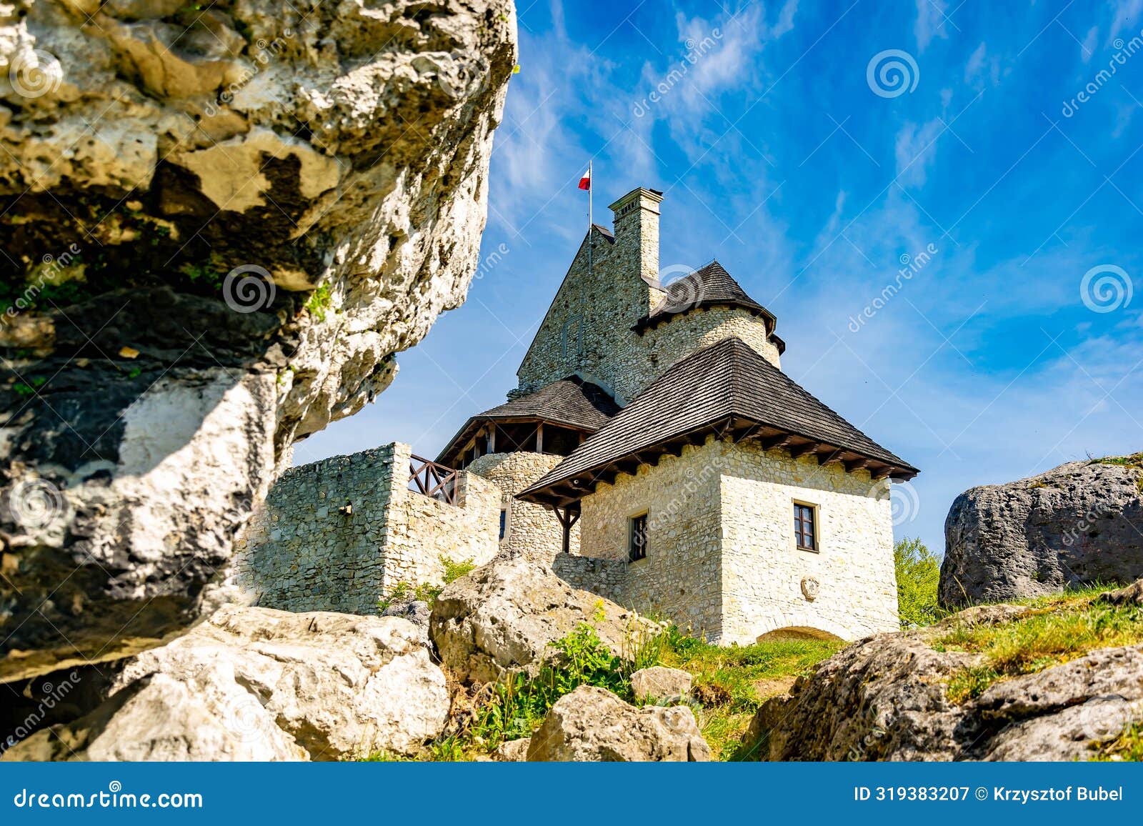 Rebuilt Old Castle in Bobolice Stock Image - Image of touristic ...