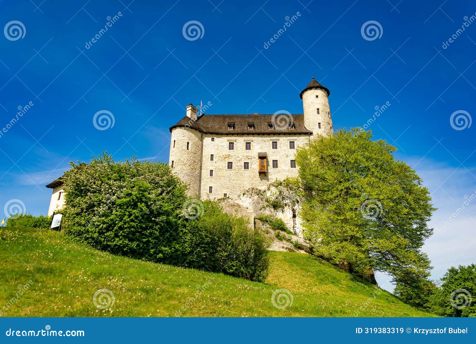 Rebuilt Old Castle in Bobolice Stock Image - Image of historical ...