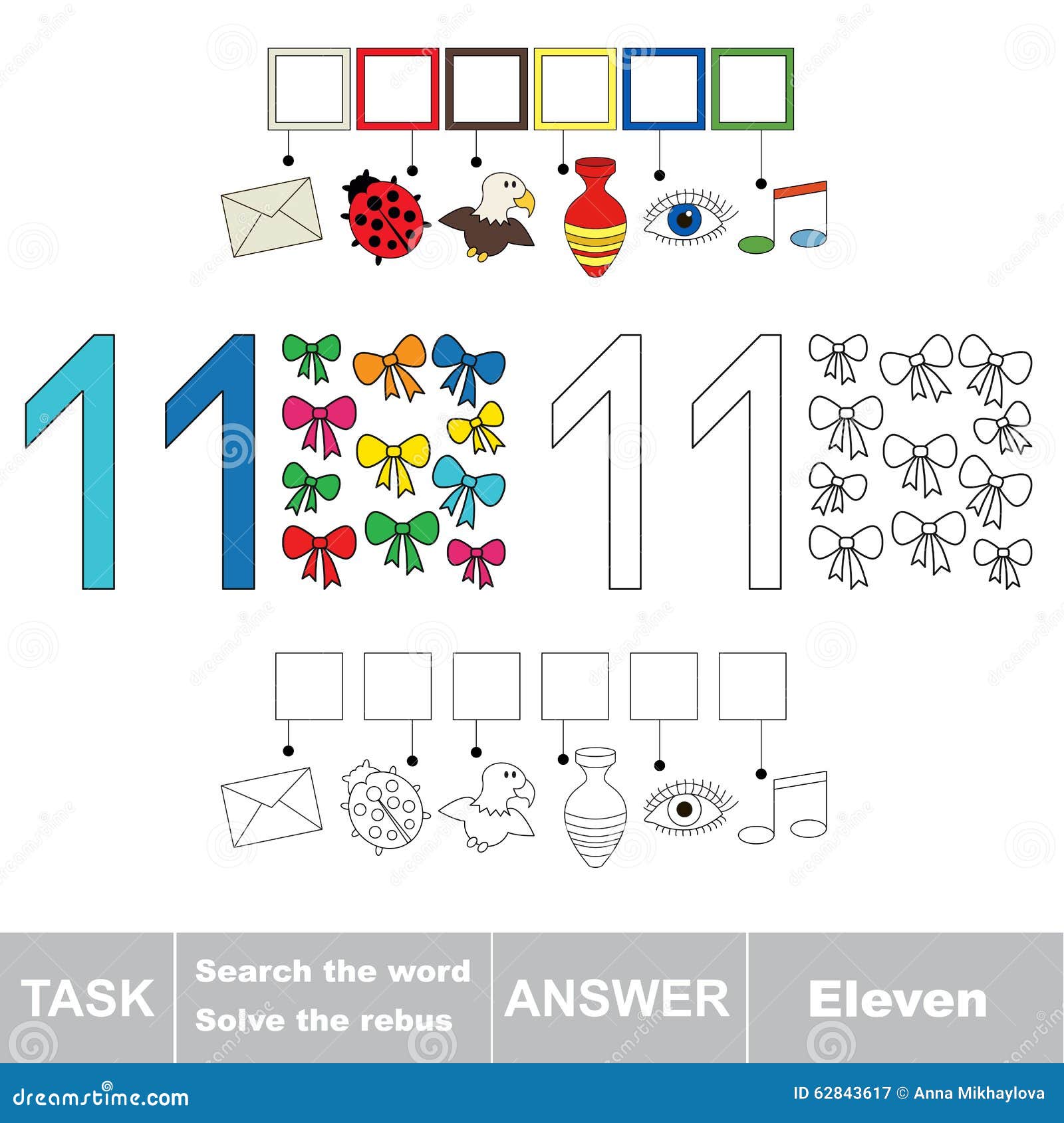 Rebus For Letter Ten Cartoon Vector | CartoonDealer.com #62843731