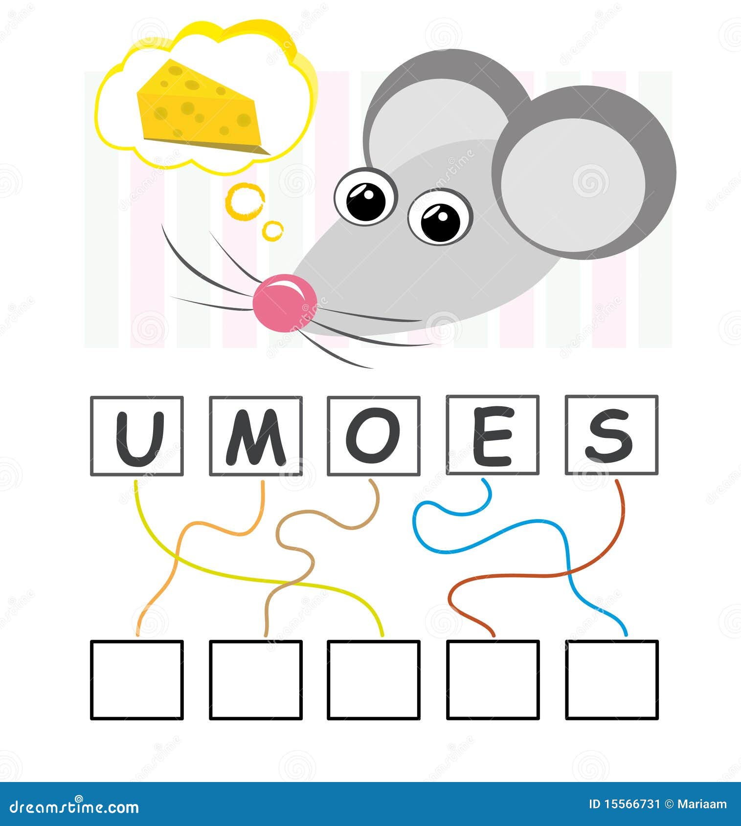 Rebus met muis vector illustratie. Illustration of lijn - 15566731