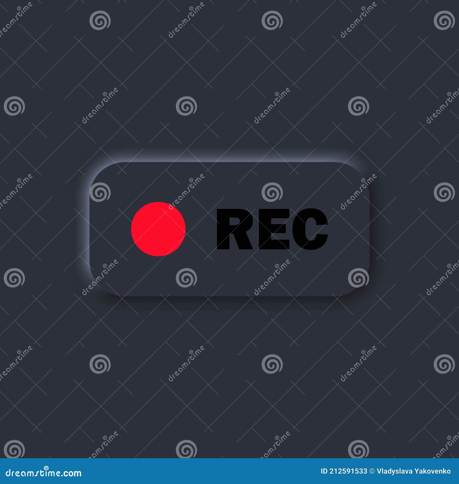 Rec Button. Currently Recording. User Interface Elements for Mobile App ...
