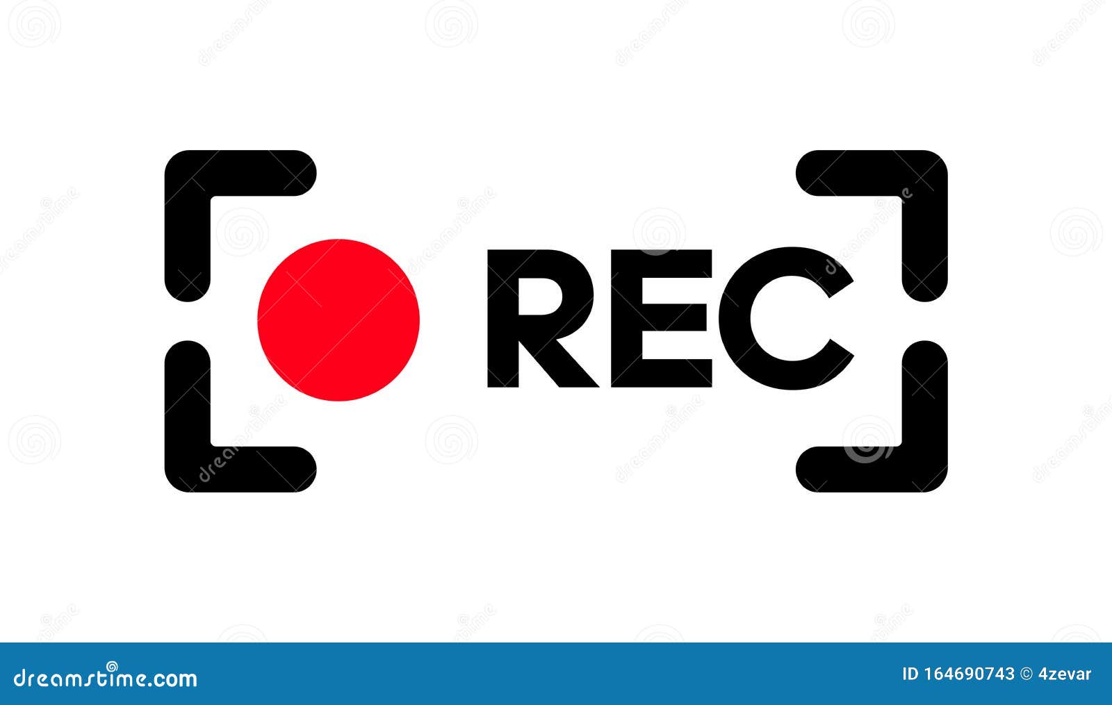 Rec Button Flat Icon. Vector Illustration Stock Vector - Illustration ...