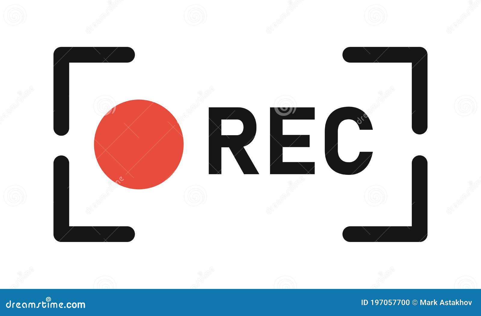 Rec Button Icon, Vector Record Music and Video Symbol Stock Vector ...