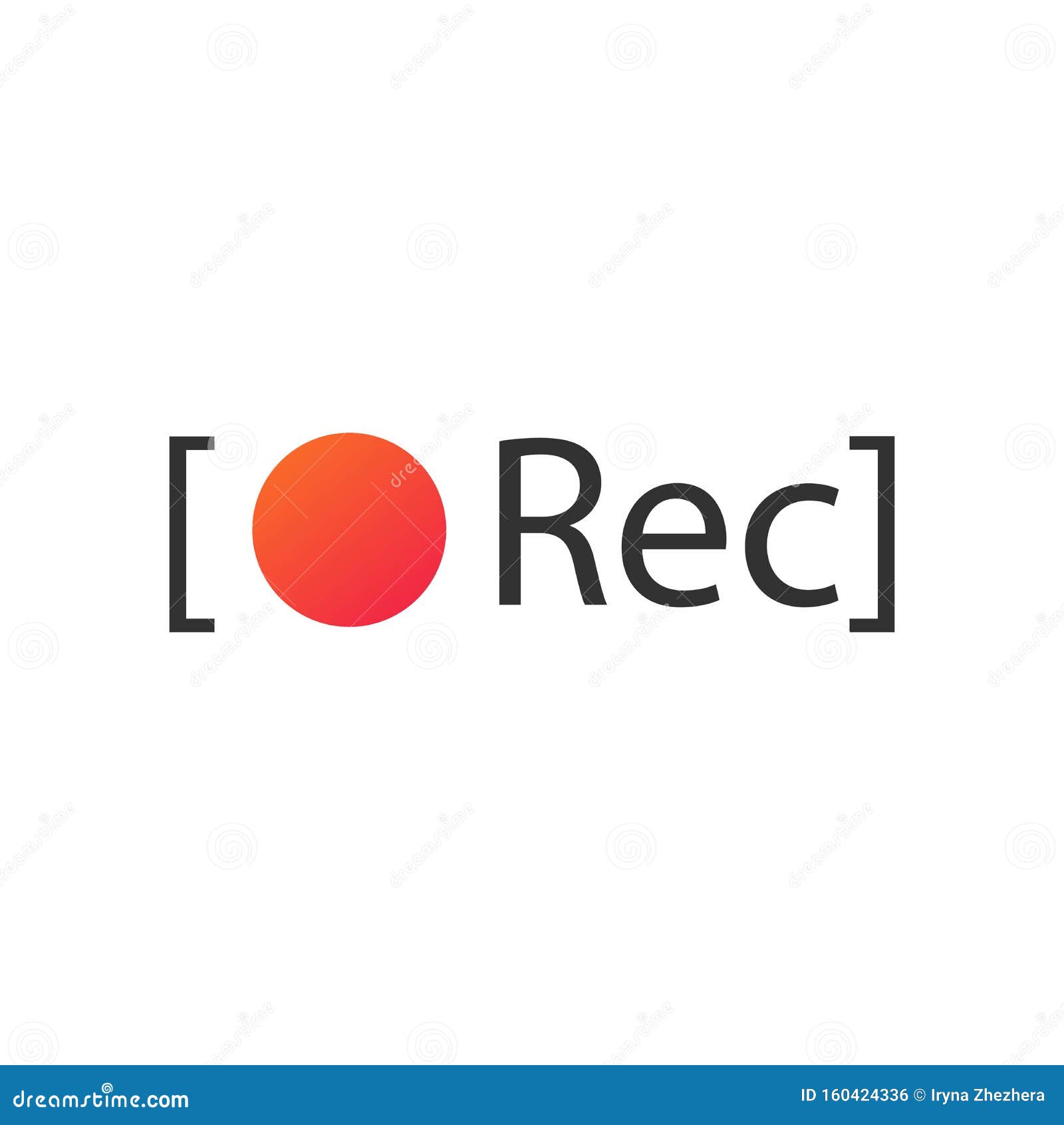 Rec Button. Red Flat Icon. Vector Illustration Symbol on White ...