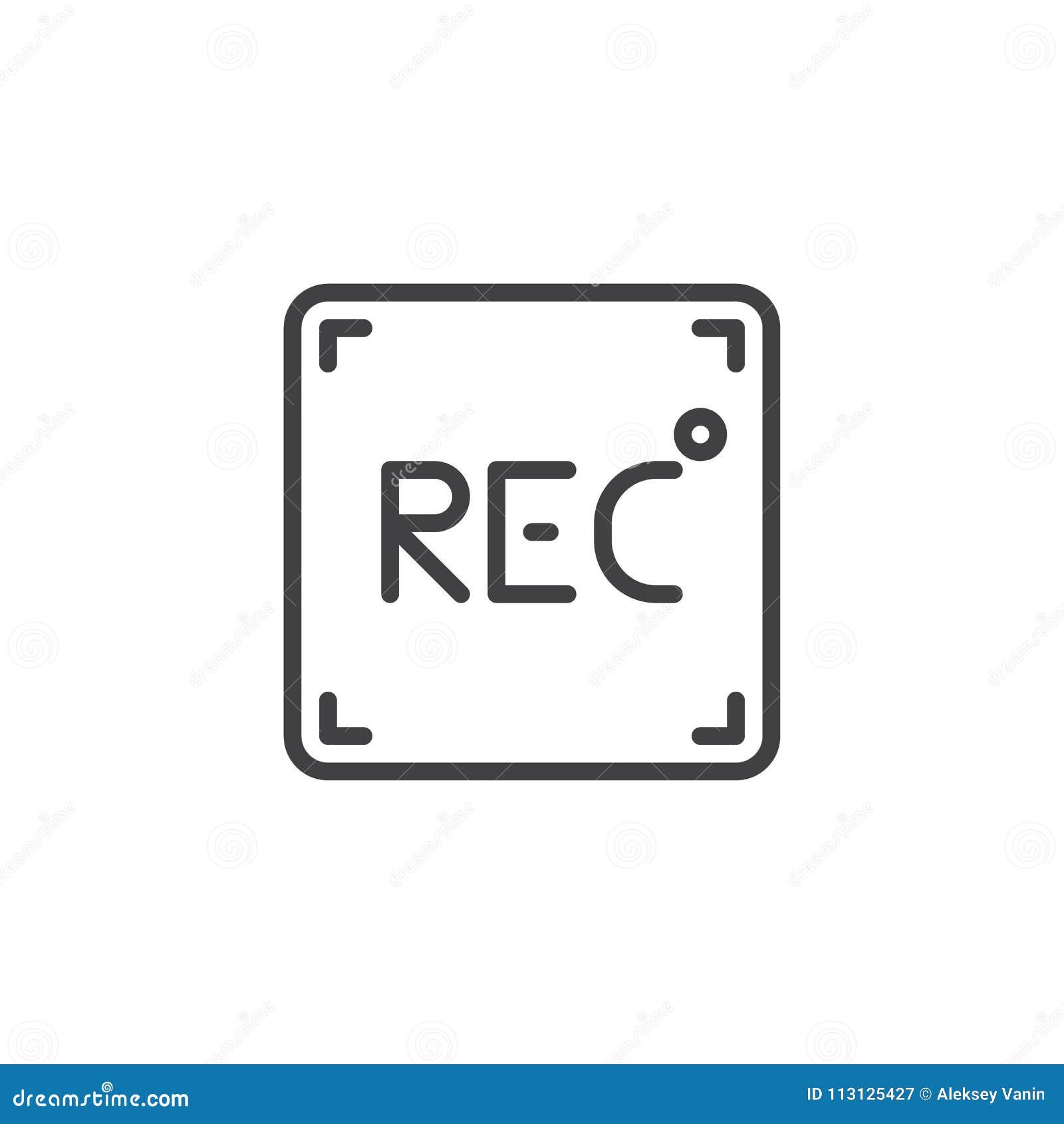 REC function outline icon stock vector. Illustration of design - 113125427