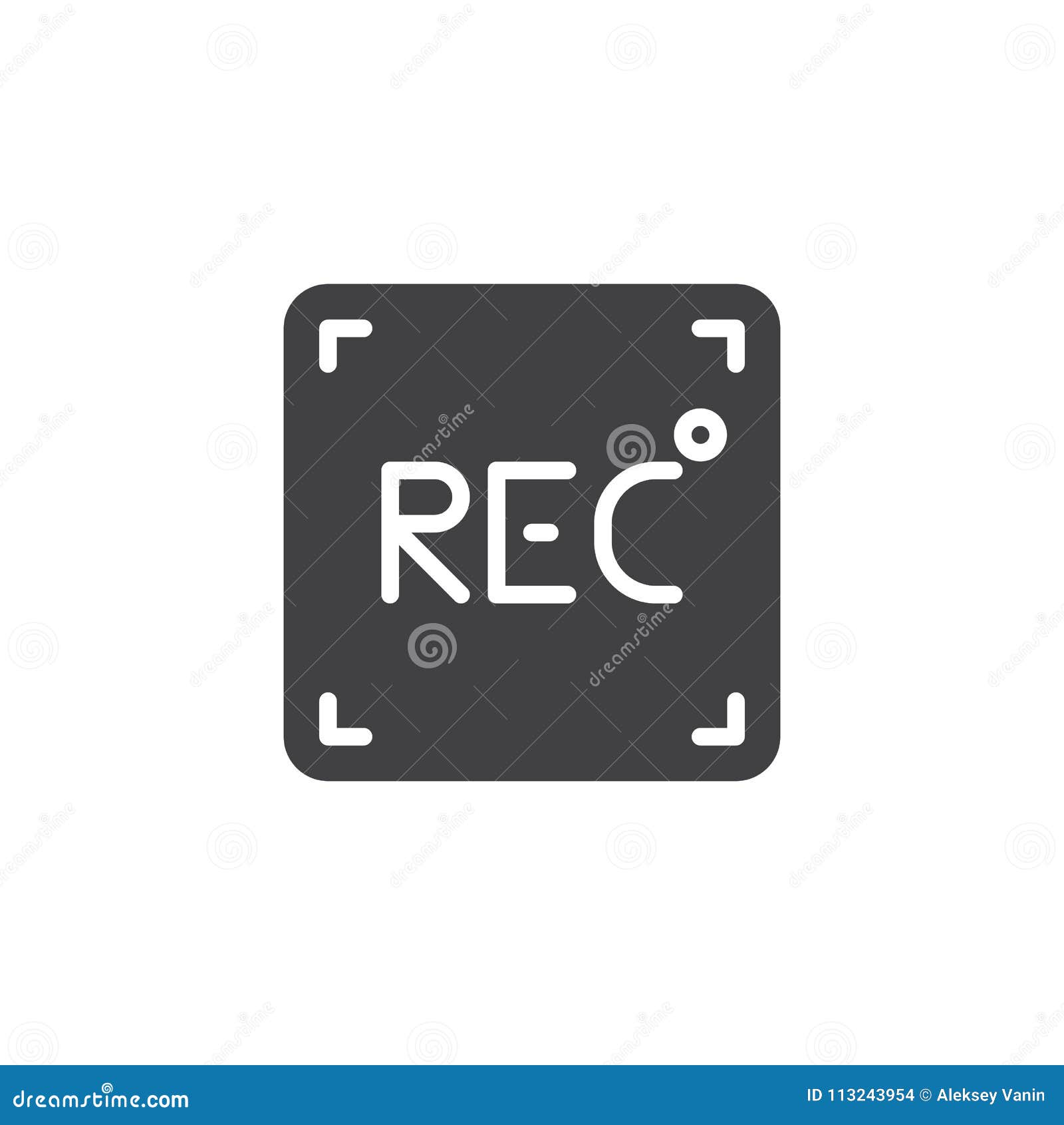 REC function vector icon stock vector. Illustration of symbol - 113243954
