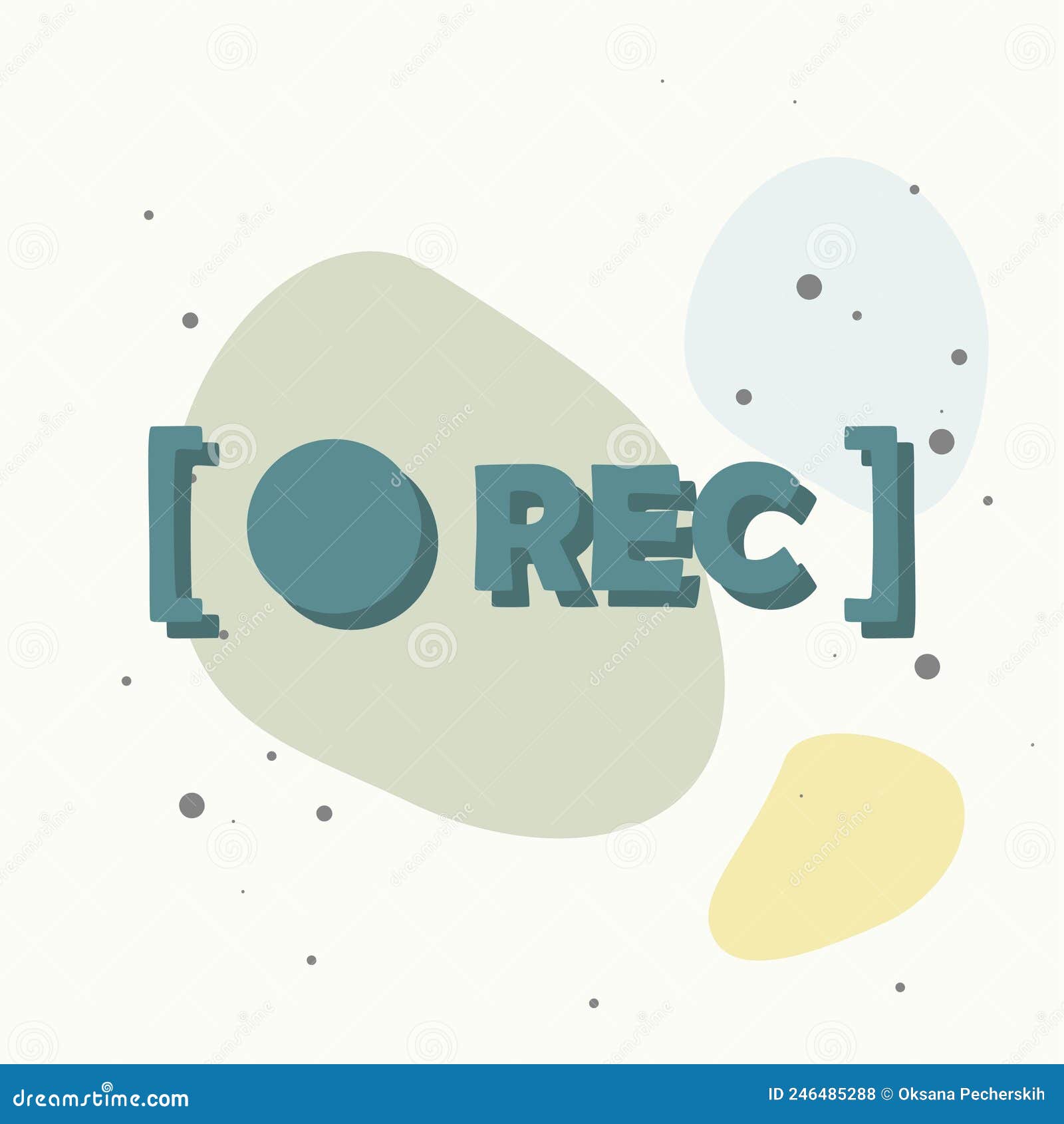 Rec Icon on Multicolored Background Stock Vector - Illustration of ...