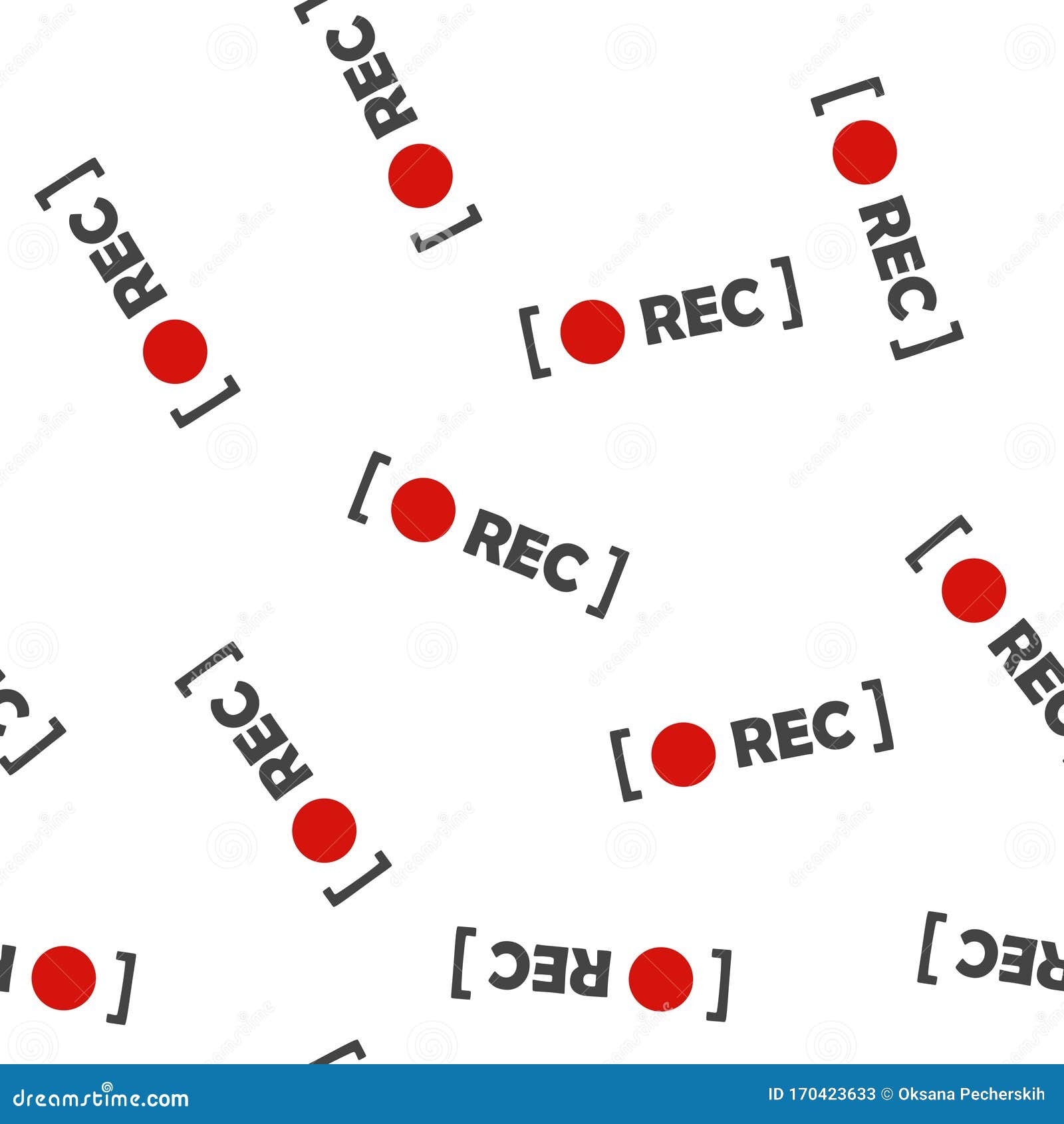 Rec Icon Seamless Pattern on a White Background Stock Vector ...