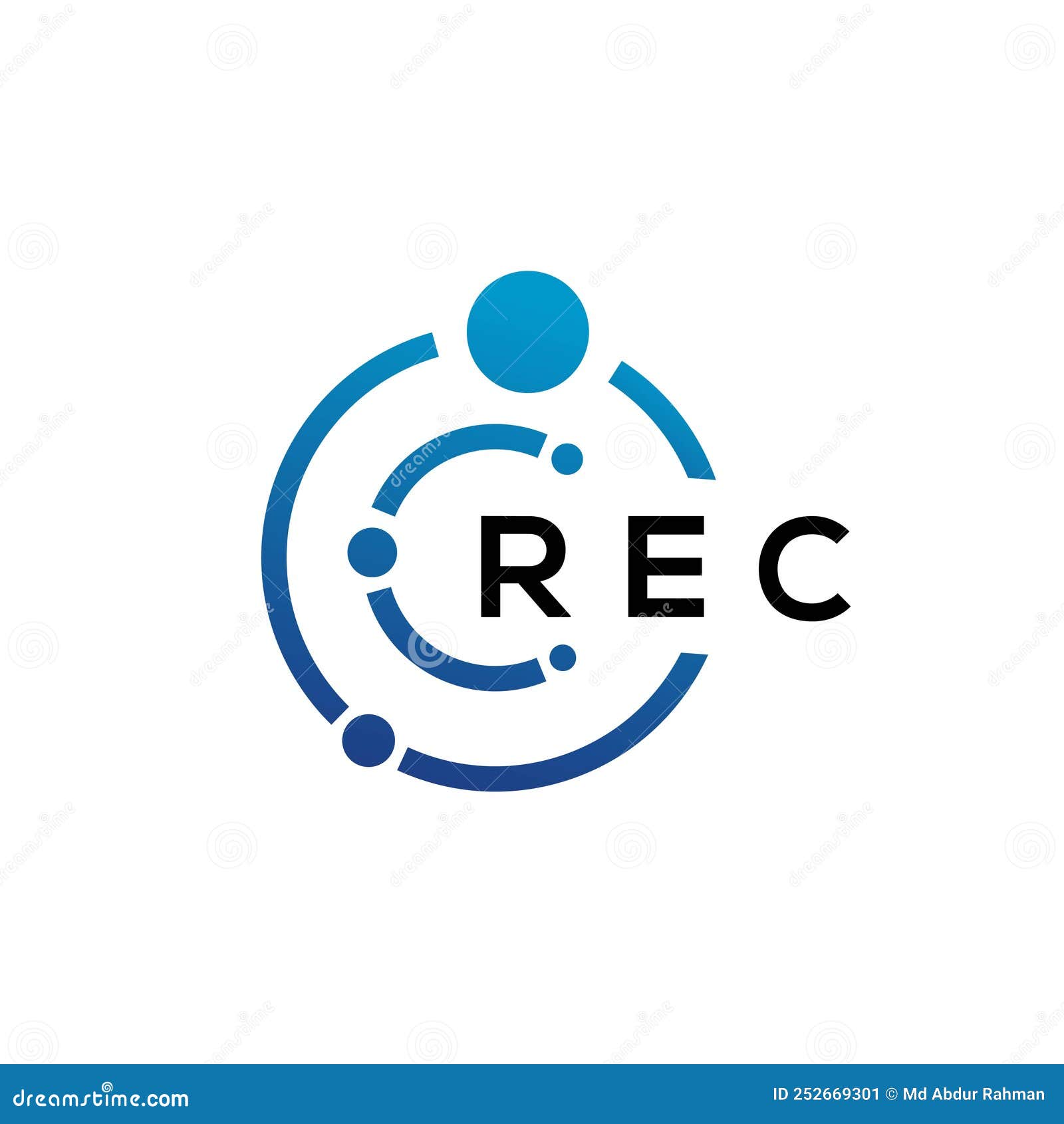 REC Letter Technology Logo Design on White Background. REC Creative ...