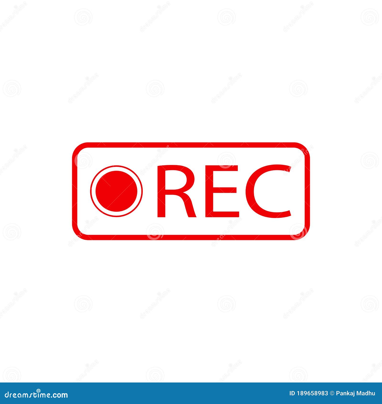 Rec / Record Button Trendy Flat Style Vector Icon. Symbol for Your Web ...