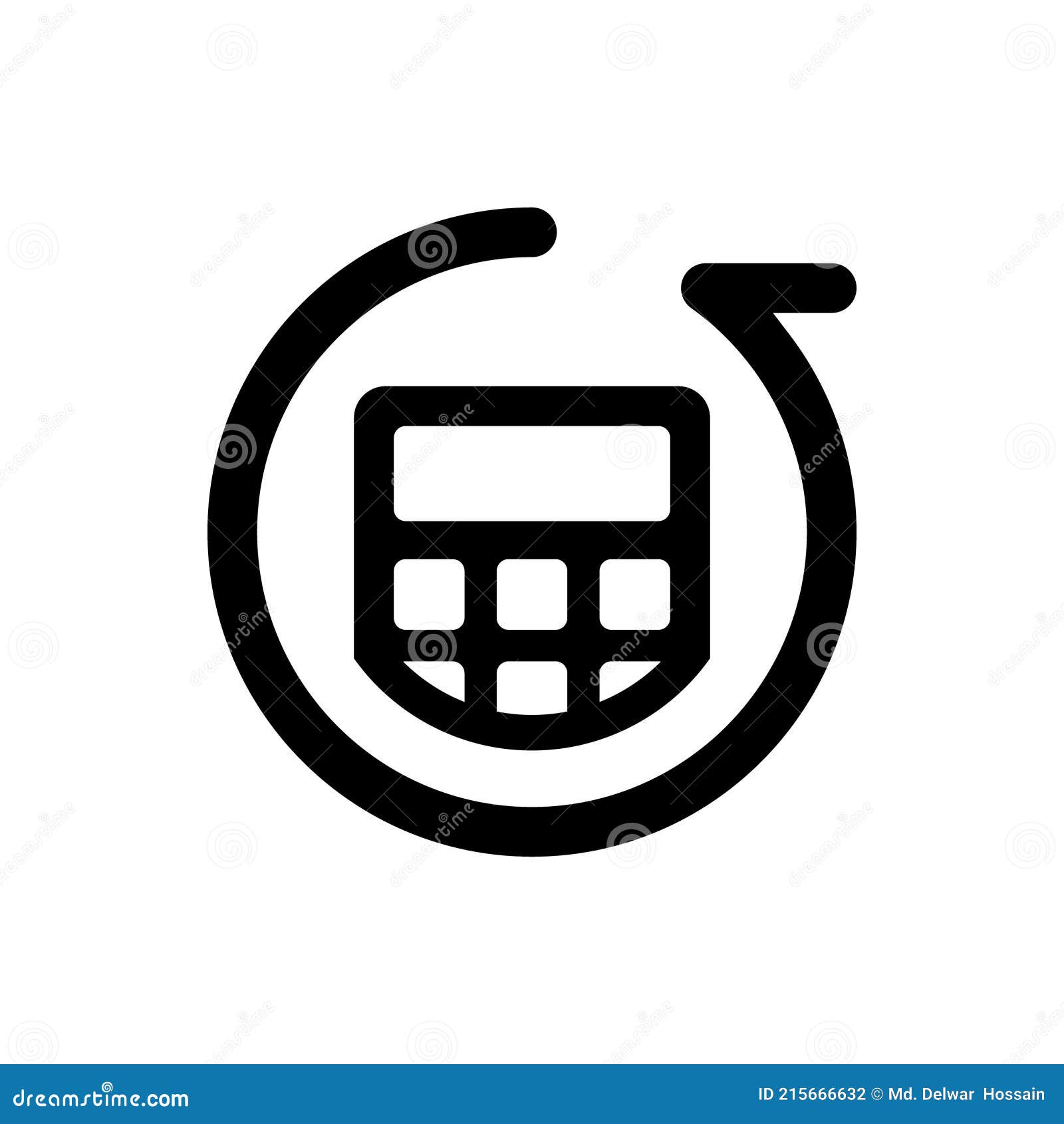 Recalculate icon stock vector. Illustration of sign - 215666632