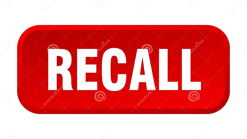 Recall Button. Recall Square 3d Push Button Stock Vector - Illustration ...