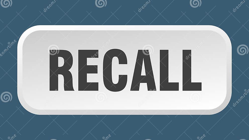 Recall Button. Recall Square 3d Push Button Stock Vector - Illustration ...
