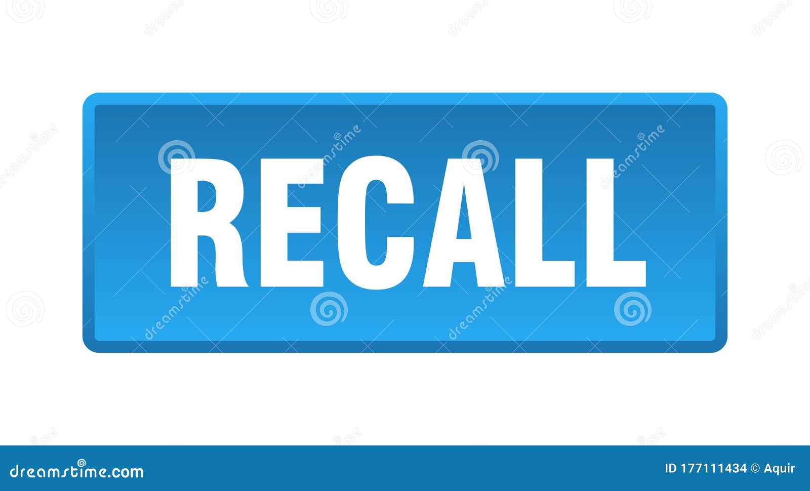 Recall Button. Recall Square Isolated Push Button Stock Vector ...